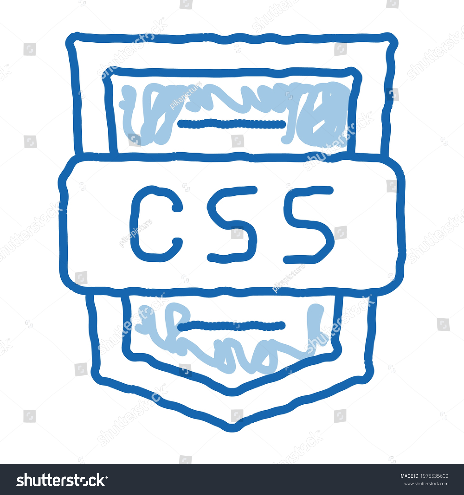 Coding Language Css System Sketch Icon Stock Vector Royalty Free
