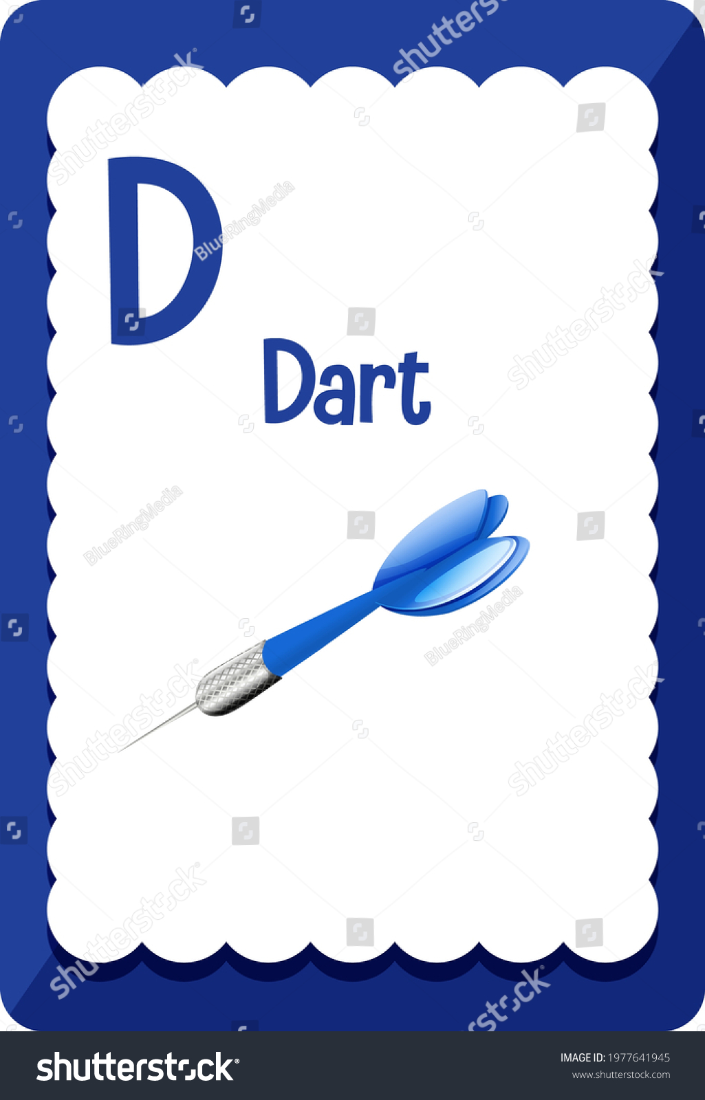 Alphabet Flashcard Letter D Dart Illustration Stock Vector (Royalty ... Alphabet Flashcard Letter D Dart Illustration Stock Vector (Royalty ...