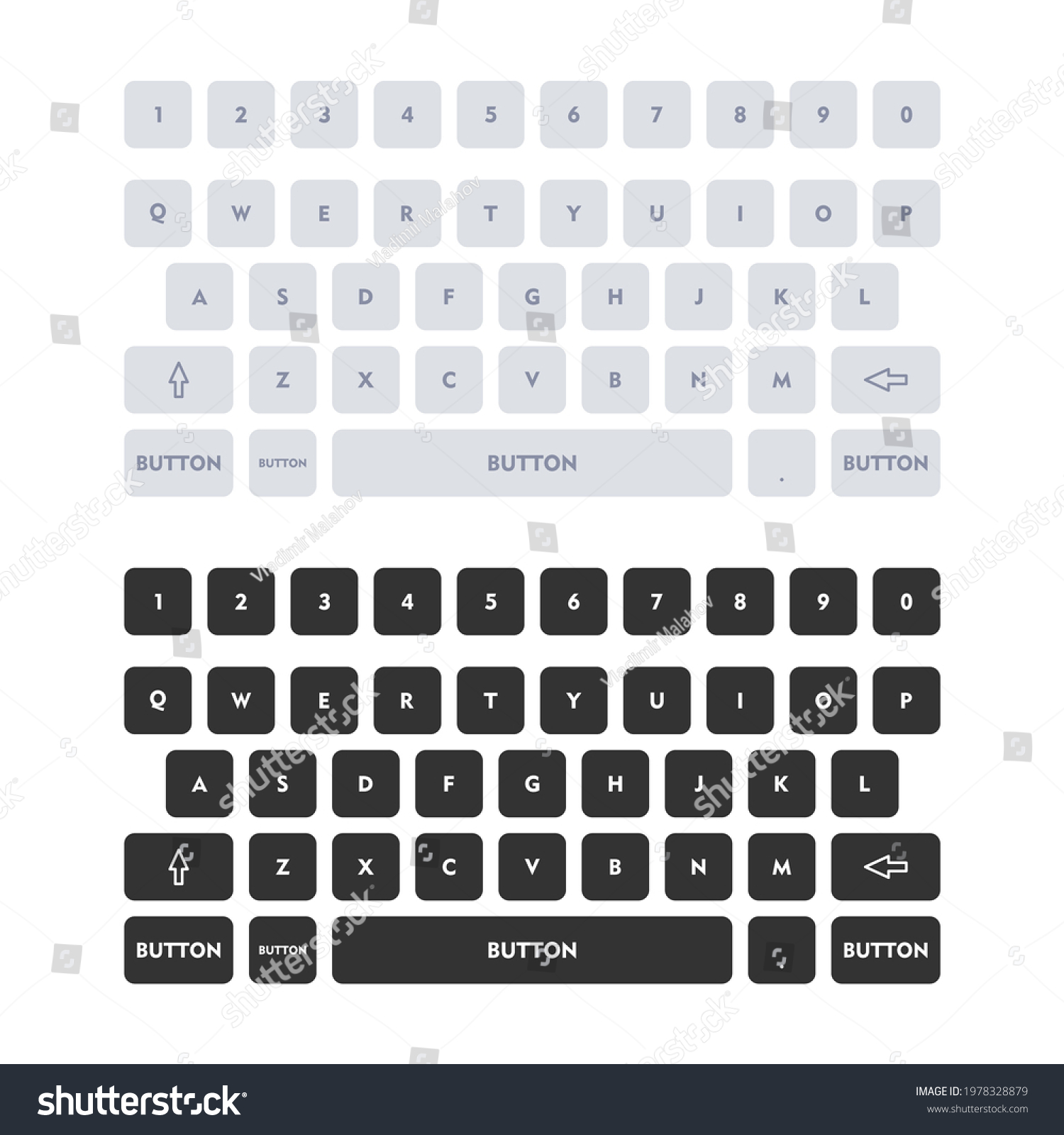 Keyboard Template Touchscreen Device Numbers Letters Stock Vector ...