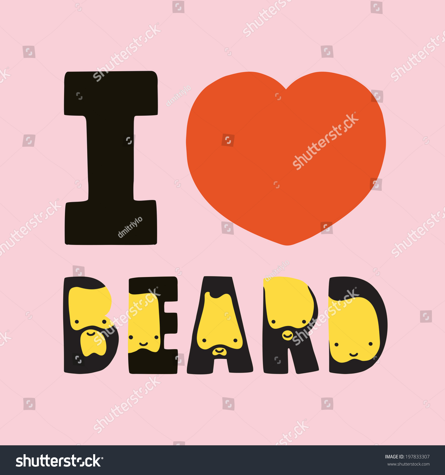 Love Beard Vector Illustration Stock Vector Royalty Free 197833307 Shutterstock