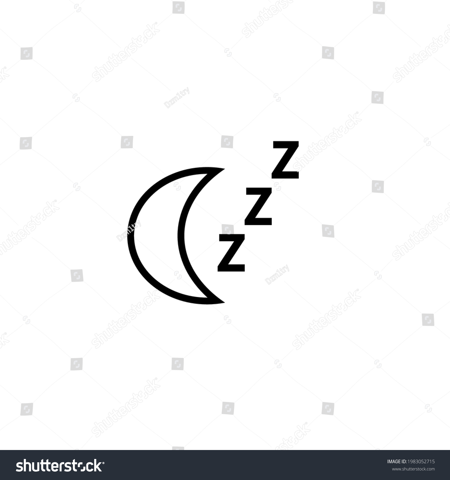 Moon Zzz Outline Icon Clipart Image Stock Vector (Royalty Free) 1983052715 | Shutterstock