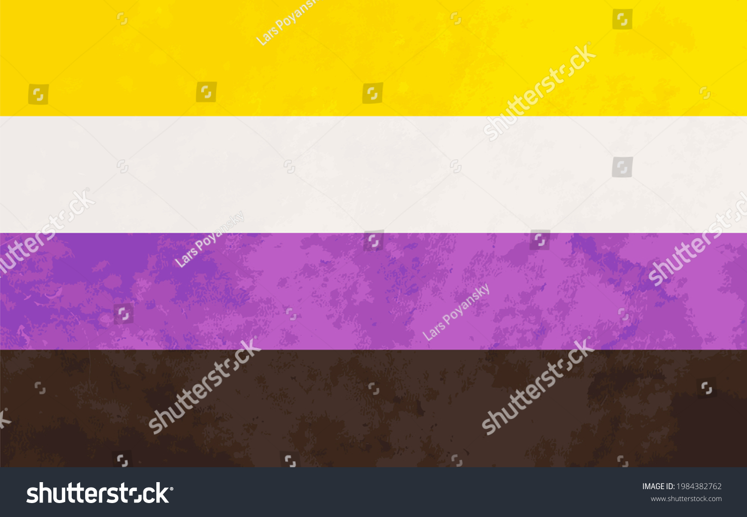 Nonbinary Sign Nonbinary Pride Flag Texture Stock Illustration