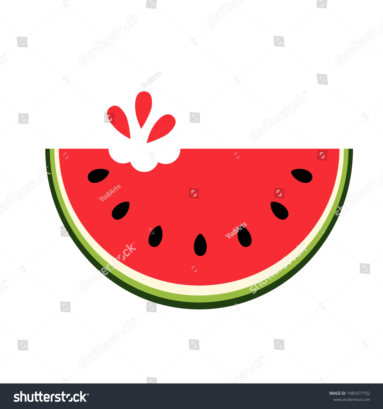 Watermelon Slice Icon Summer Fruit Illustration Stock Vector Royalty