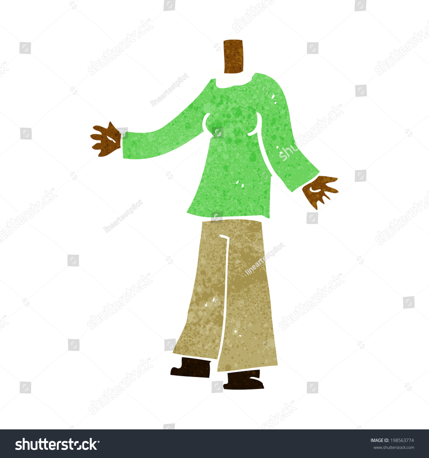 Cartoon Female Body Add Photos Mix เวกเตอร์สต็อก ปลอดค่าลิขสิทธิ์