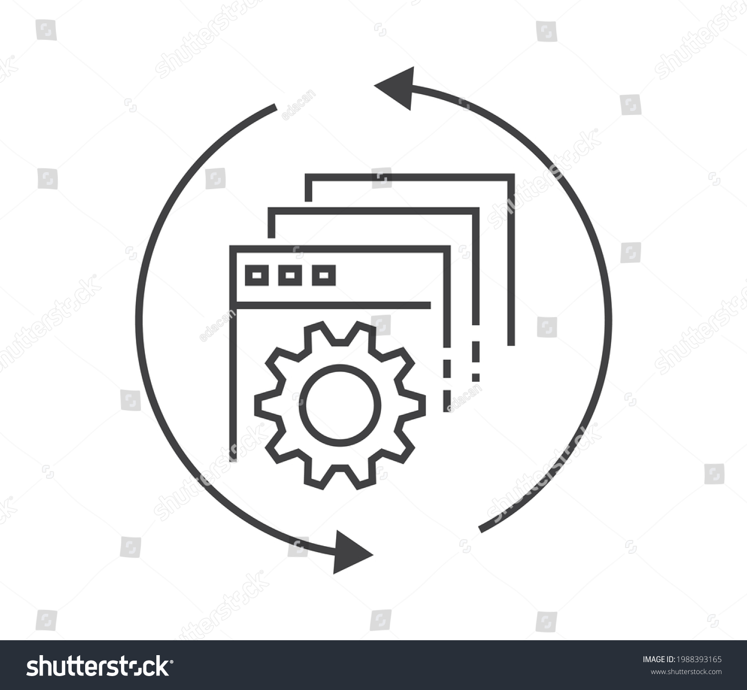 File System Configuration Icon Outline File Stock Vector Royalty Free 1988393165 Shutterstock