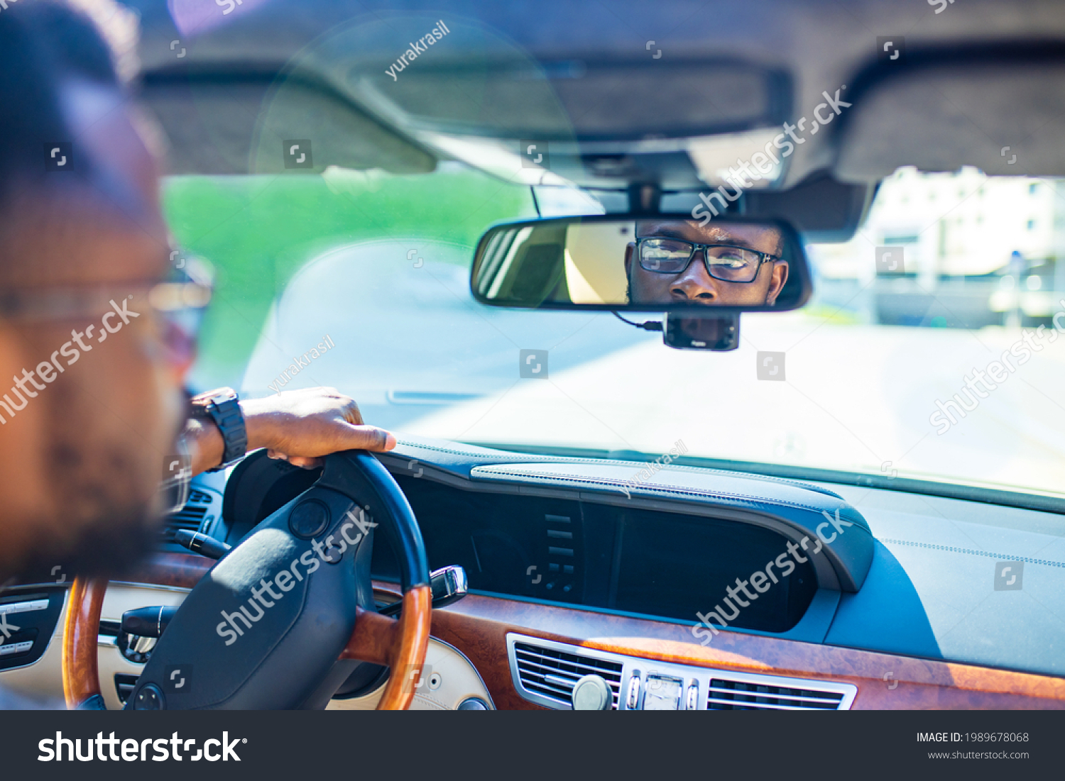 African American Man Sitting Car Adjusting Stock Photo 1989678068 ... African American Man Sitting Car Adjusting Stock Photo 1989678068 ...