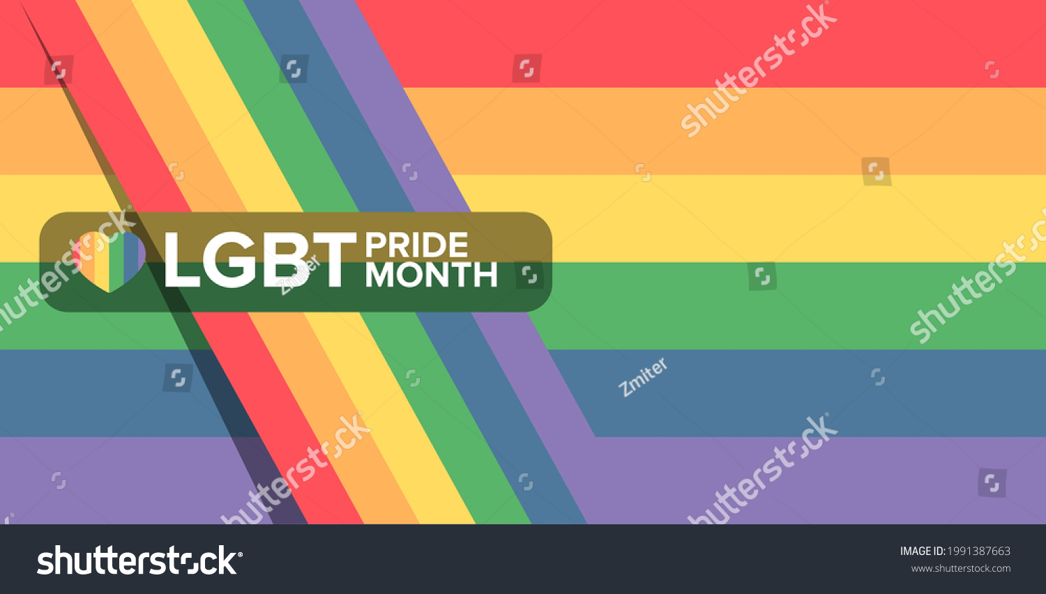 Happy Pride Month Horizontal Banner Pride Stock Vector Royalty Free