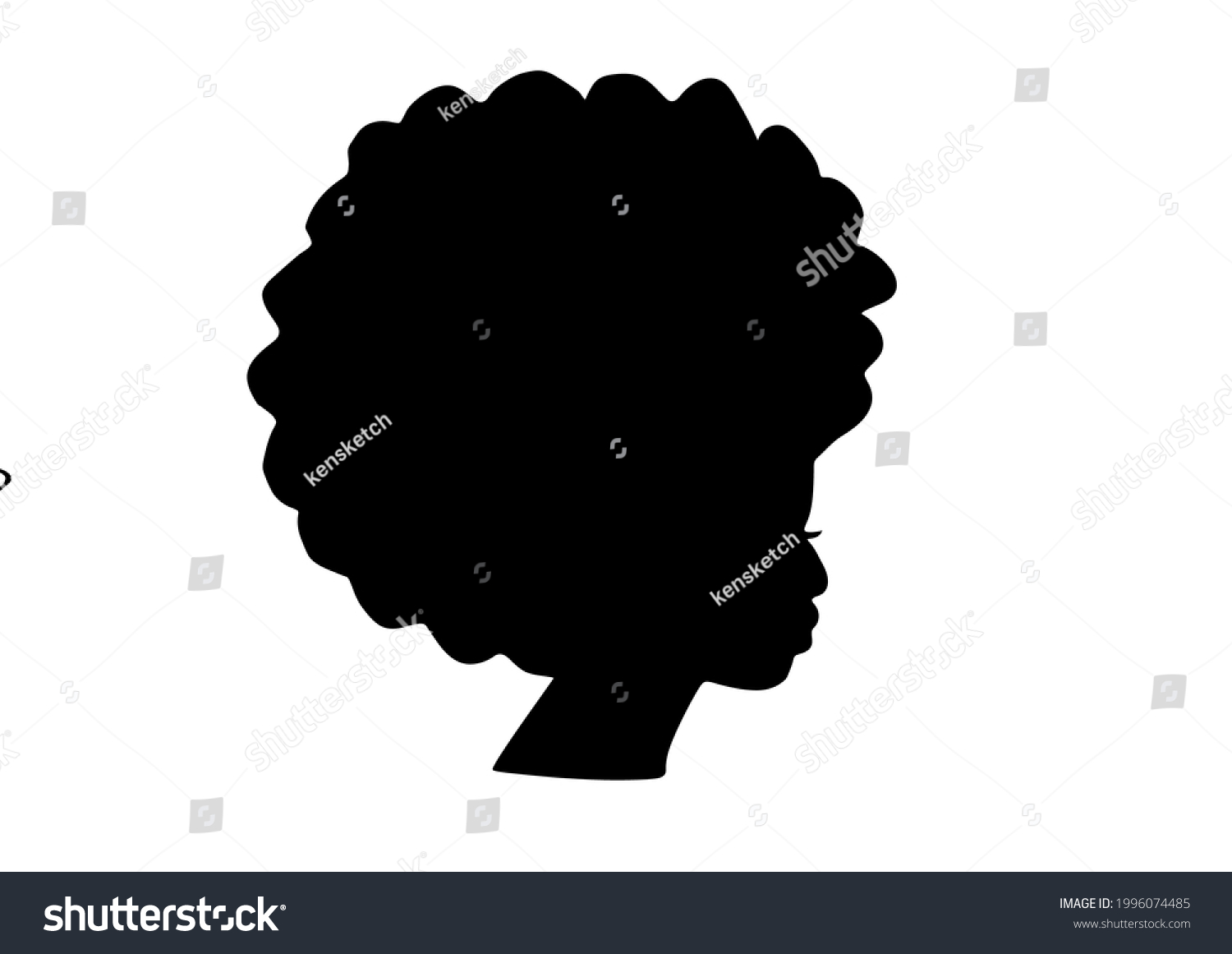 Beautiful African Girl Afro Hair Stock Vector Royalty Free 1996074485