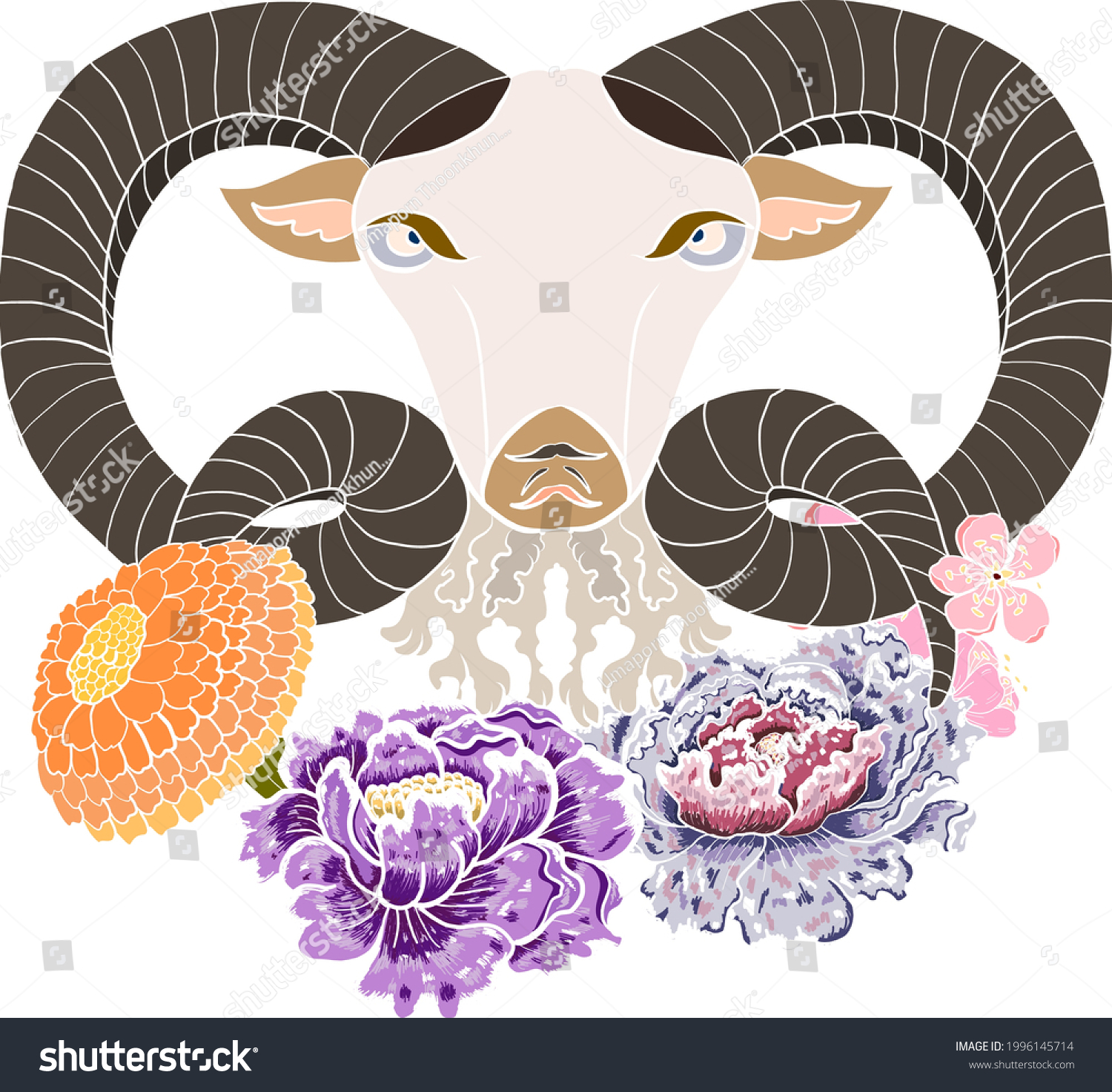 Aries Vector Astrology Designhoroscope Circle Signs Stock Vector