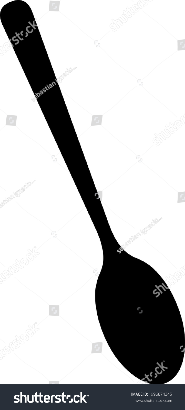 Vector Illustration Black Silhouette Spoon Teaspoon Stock Vector ... Vector Illustration Black Silhouette Spoon Teaspoon Stock Vector ...