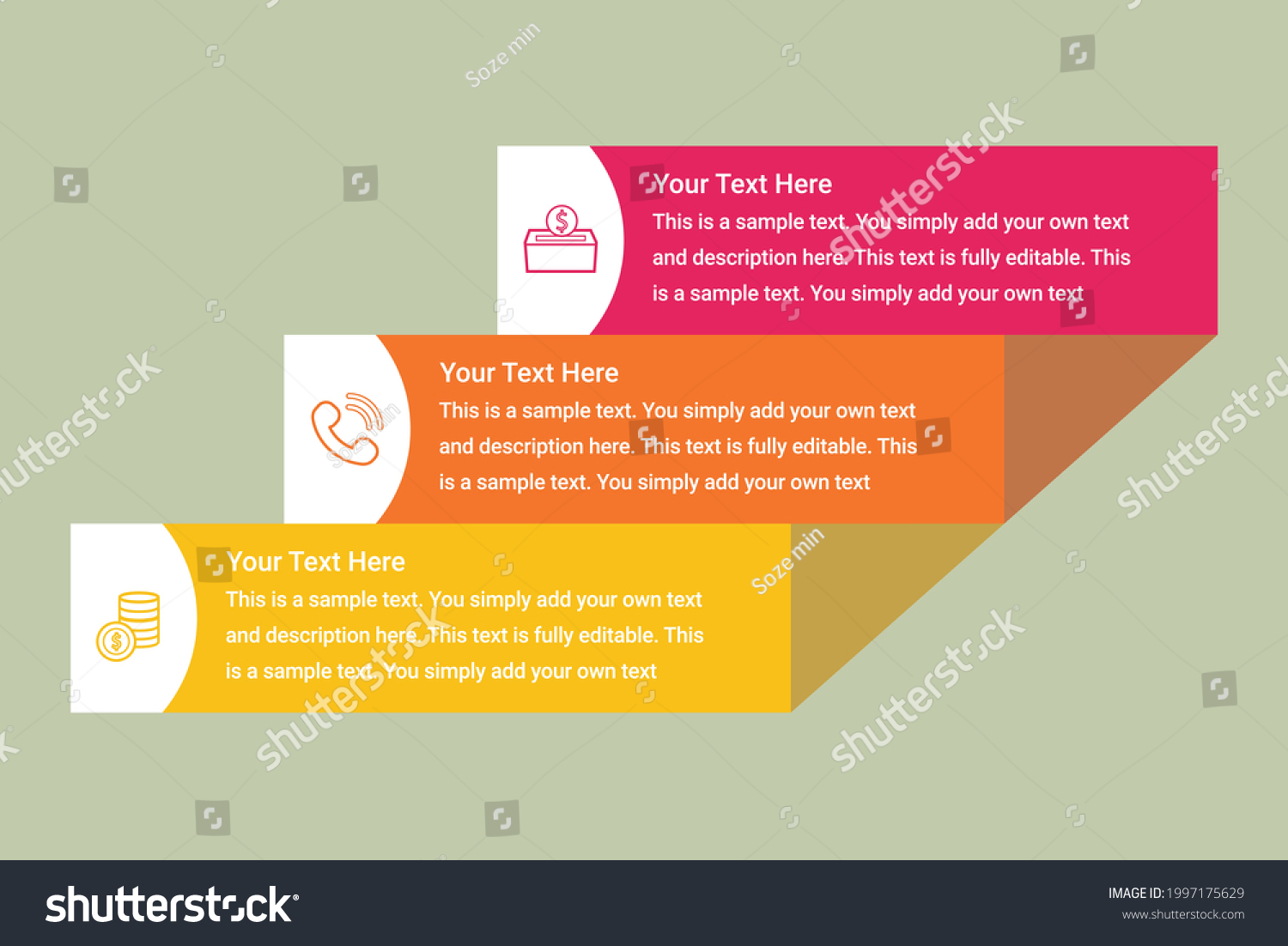 Three Steps Infographic Elements Step Button Stock Vector (Royalty Free ...