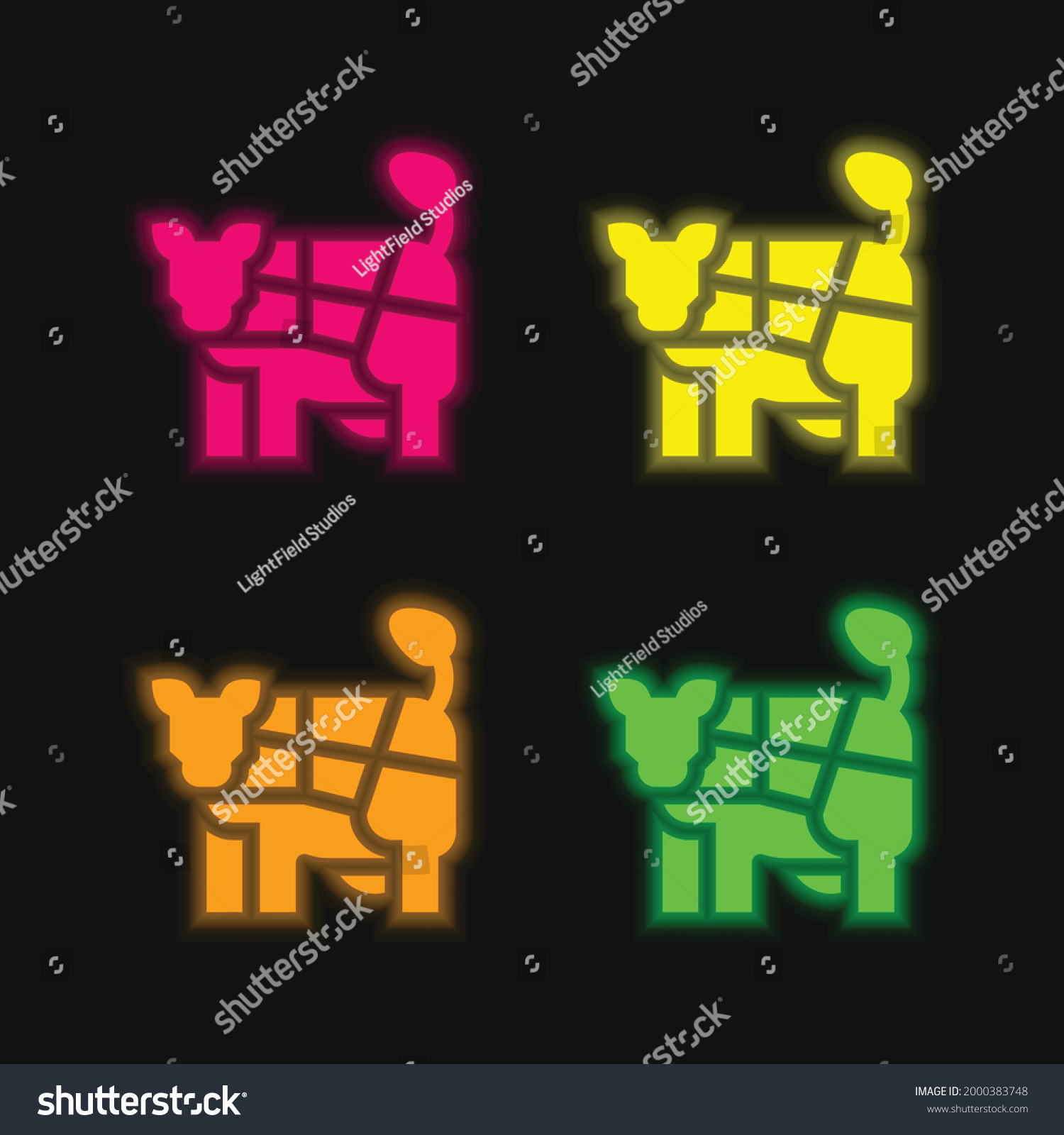 Beef Four Color Glowing Neon Vector Stock Vector (Royalty Free ... Beef Four Color Glowing Neon Vector Stock Vector (Royalty Free ...