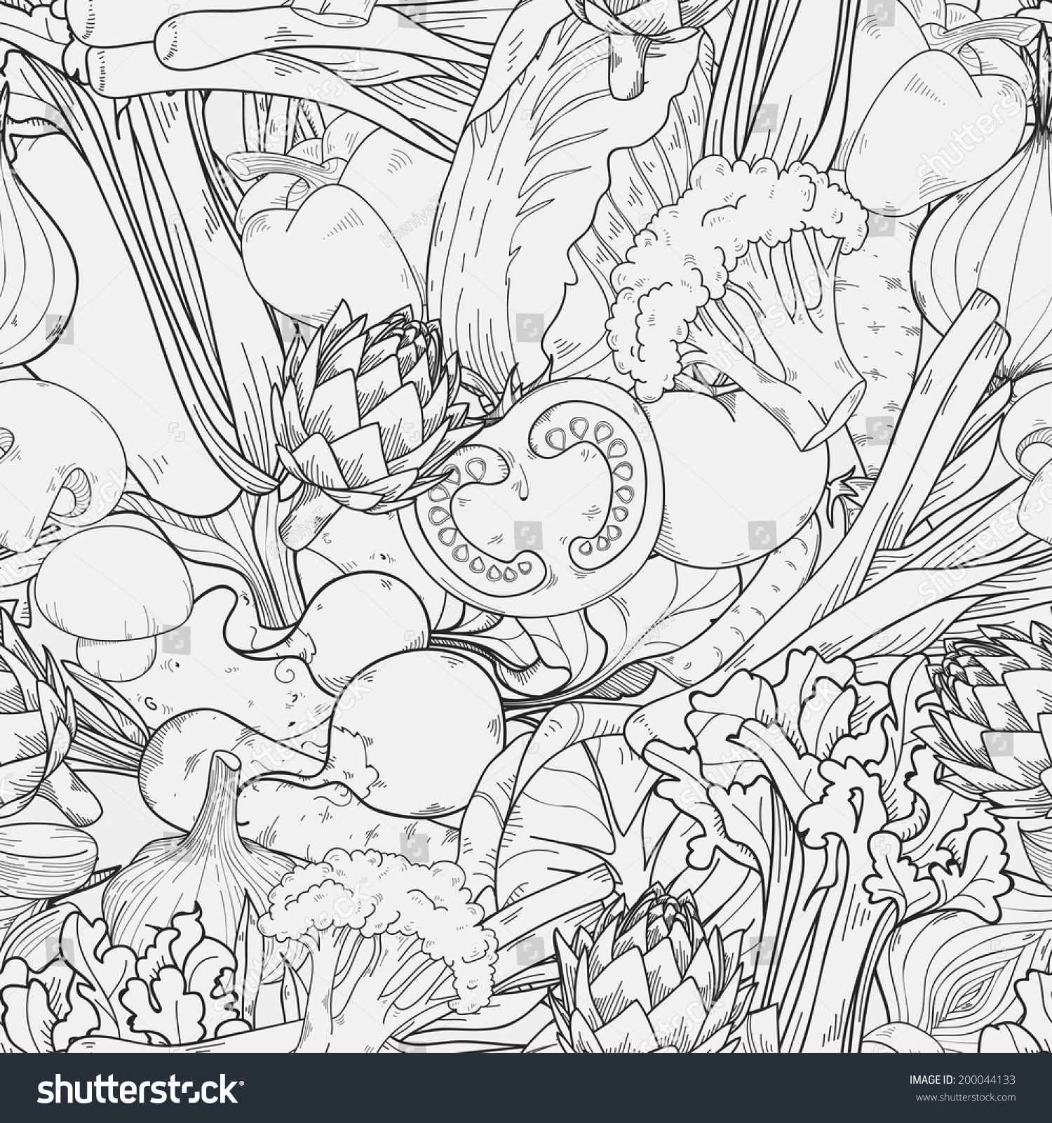 Assorted Vegetables Vector Seamless Pattern Stock Vector (Royalty Free ... Assorted Vegetables Vector Seamless Pattern Stock Vector (Royalty Free ...