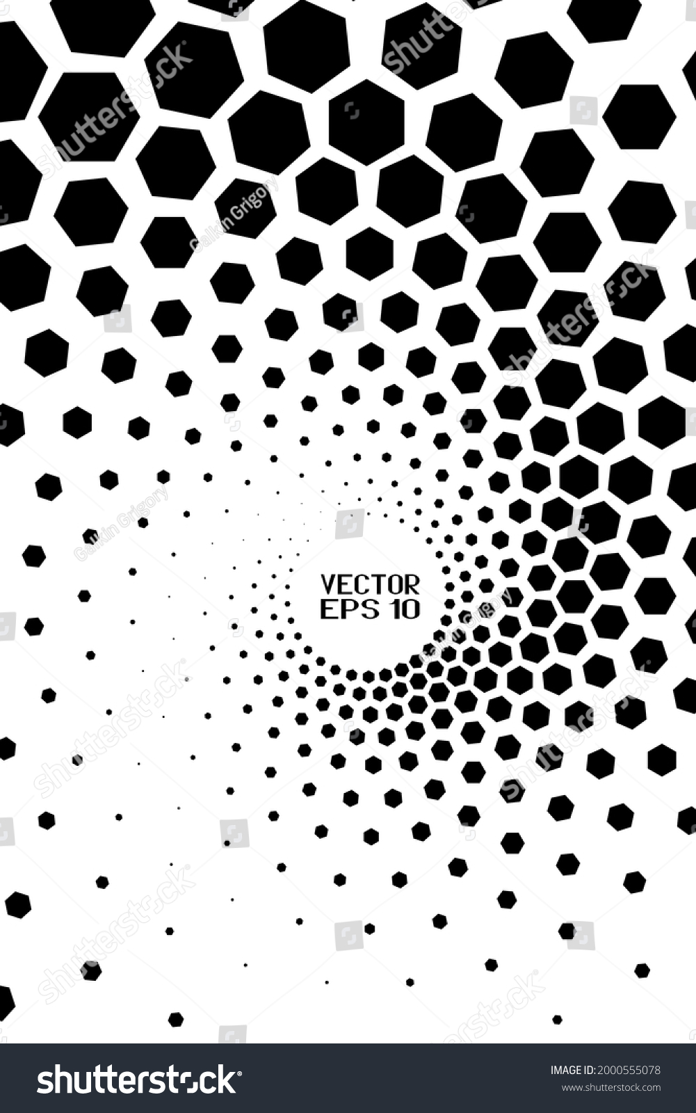 Abstract Black White Geometric Pattern Hexagons Stock Vector Royalty