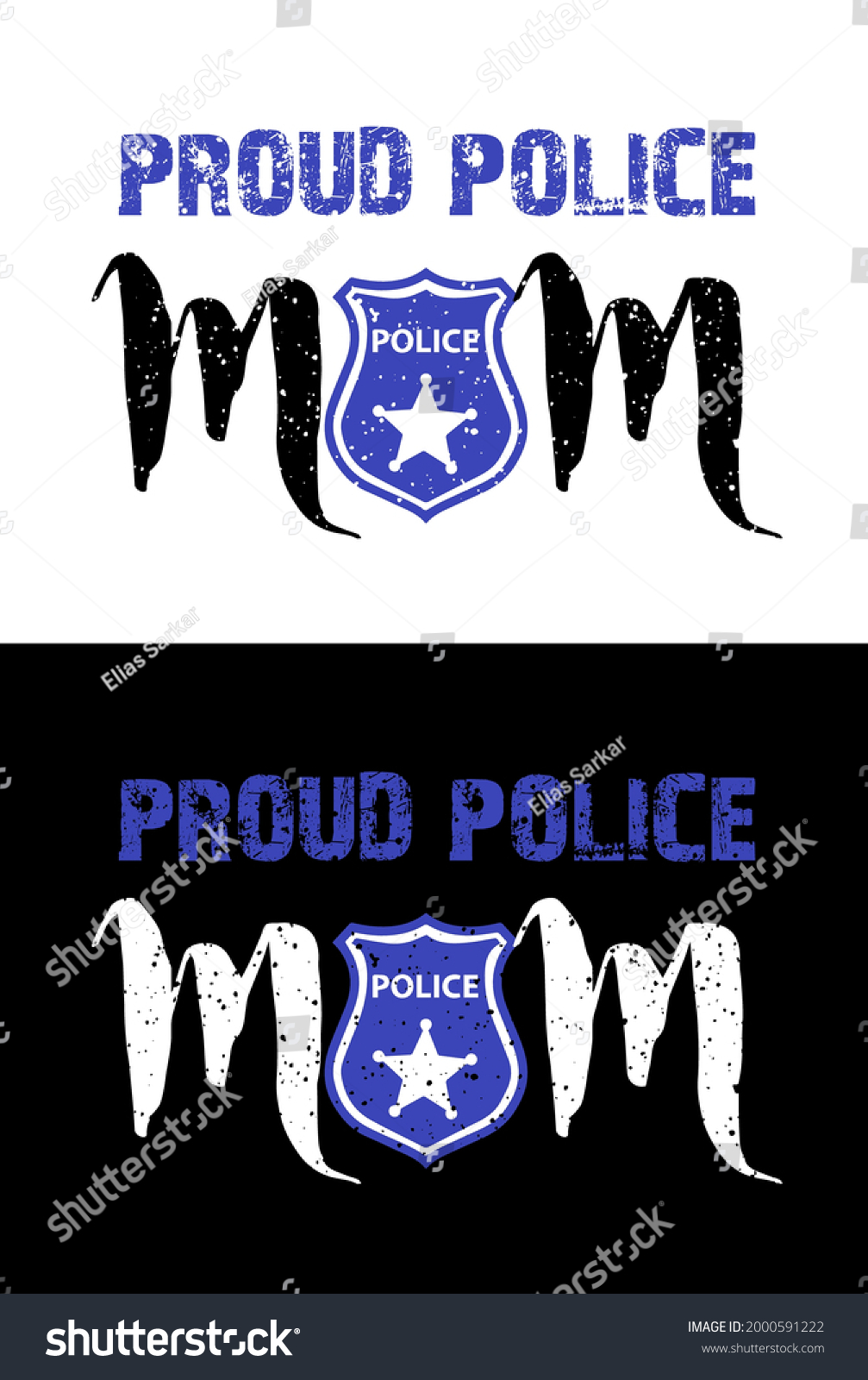 Proud Police Mom Tshirt Design Template Stock Vector Royalty Free