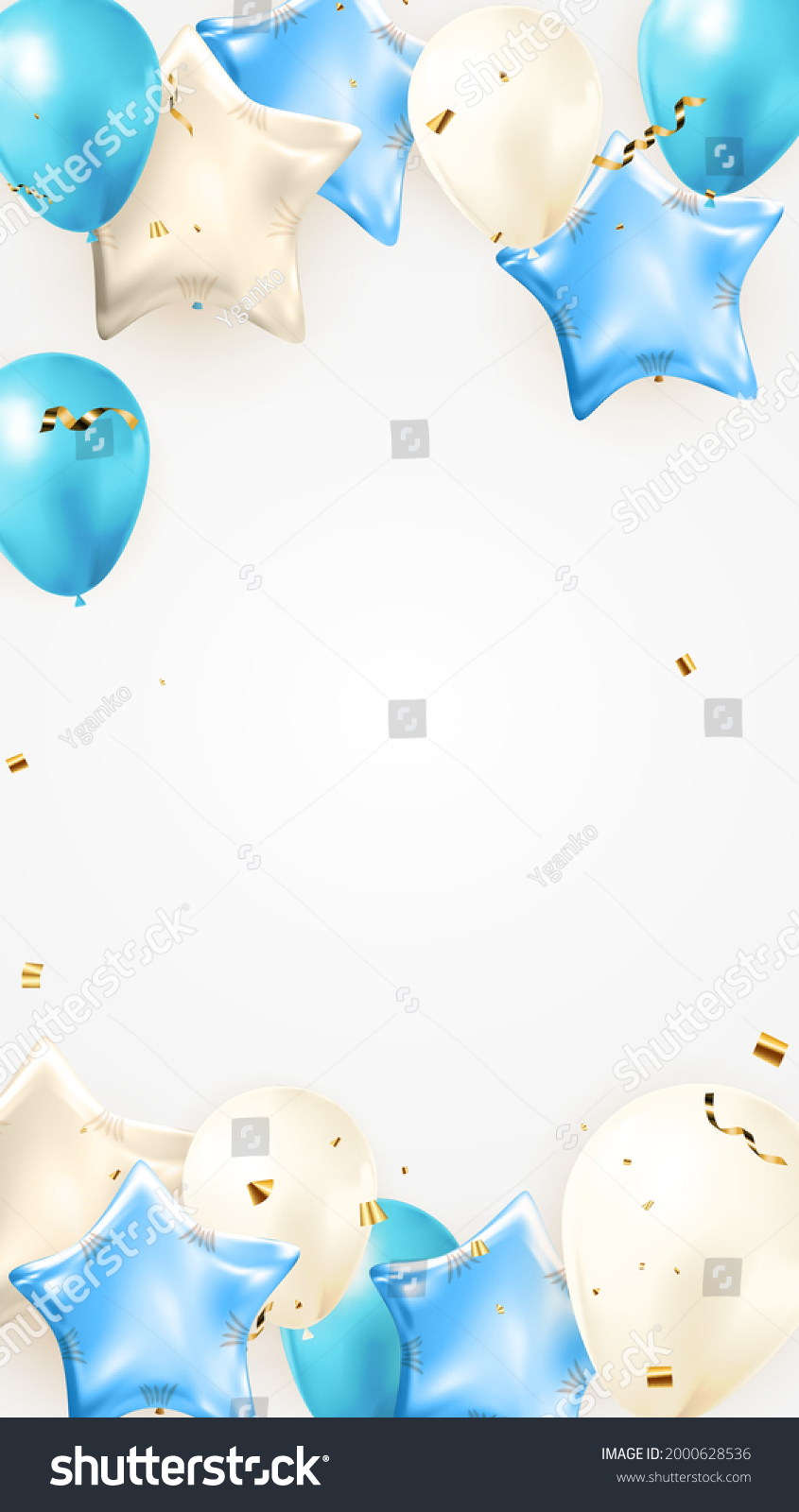 Happy Birthday Congratulations Banner Design Confetti Stock Vector