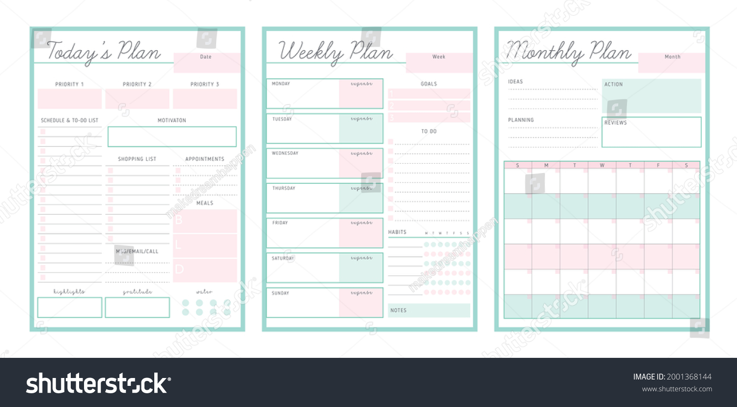 Spring 3 Set Minimalist Pastel Color Stock Vector (Royalty Free ...