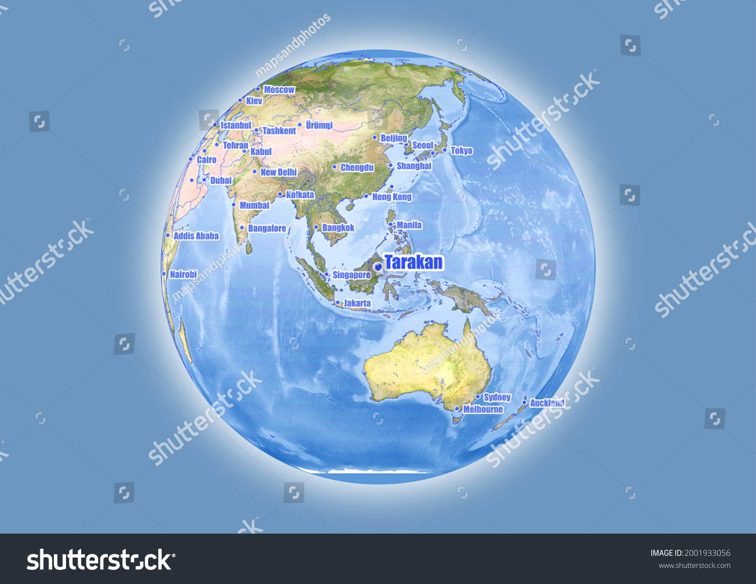 Tarakanindonesia Shown On Vector Globe Map Stock Vector Royalty Free 2001933056 Shutterstock