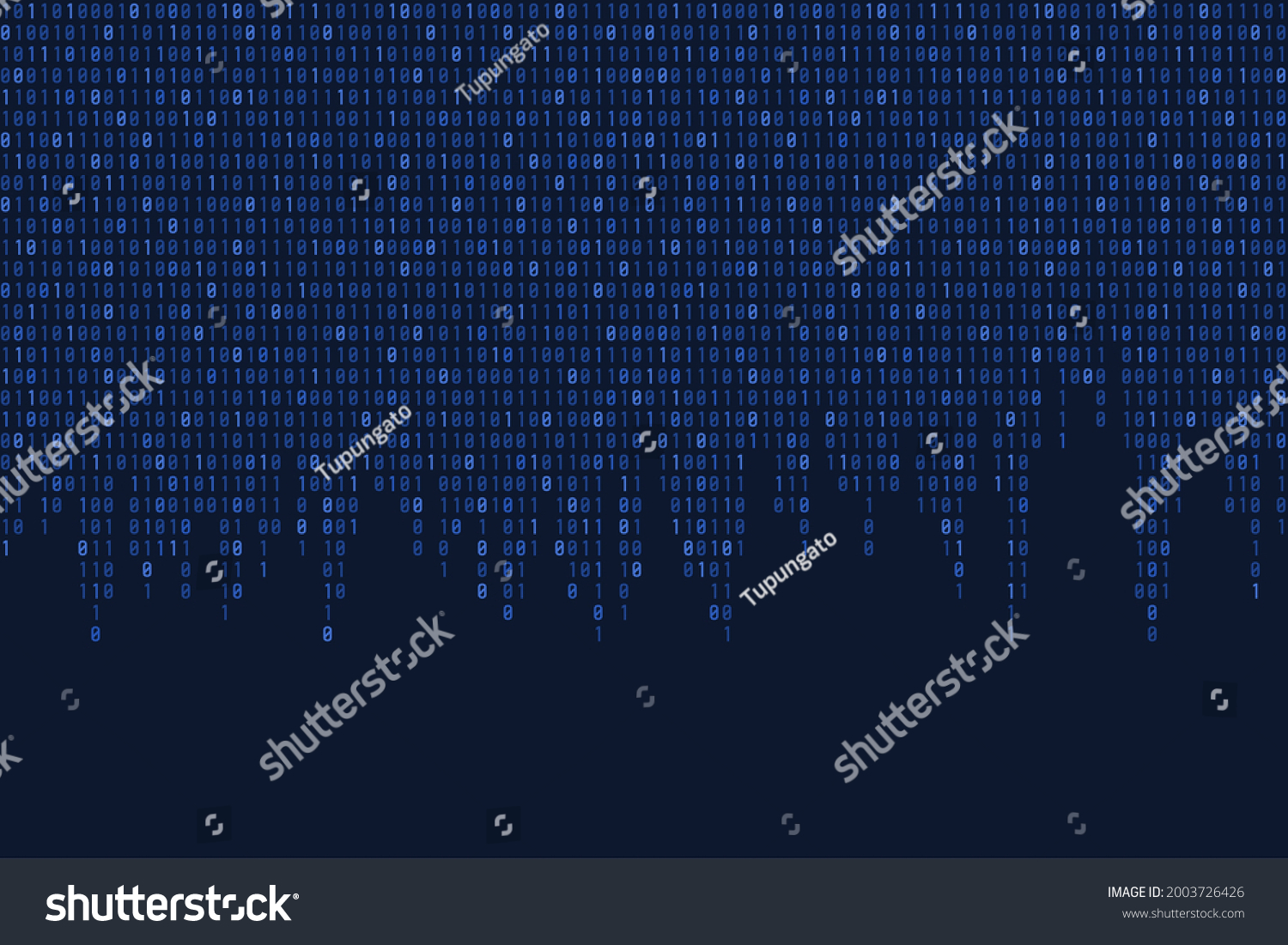 Technology Blue Background Binary Code Cyber Stock Vector (Royalty Free ...