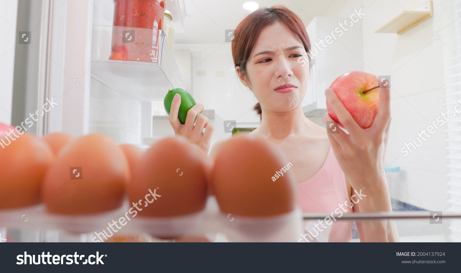 Asian Woman Searching Food Refrigerator Confused Stock Photo 2004137924 ... Asian Woman Searching Food Refrigerator Confused Stock Photo 2004137924 ...