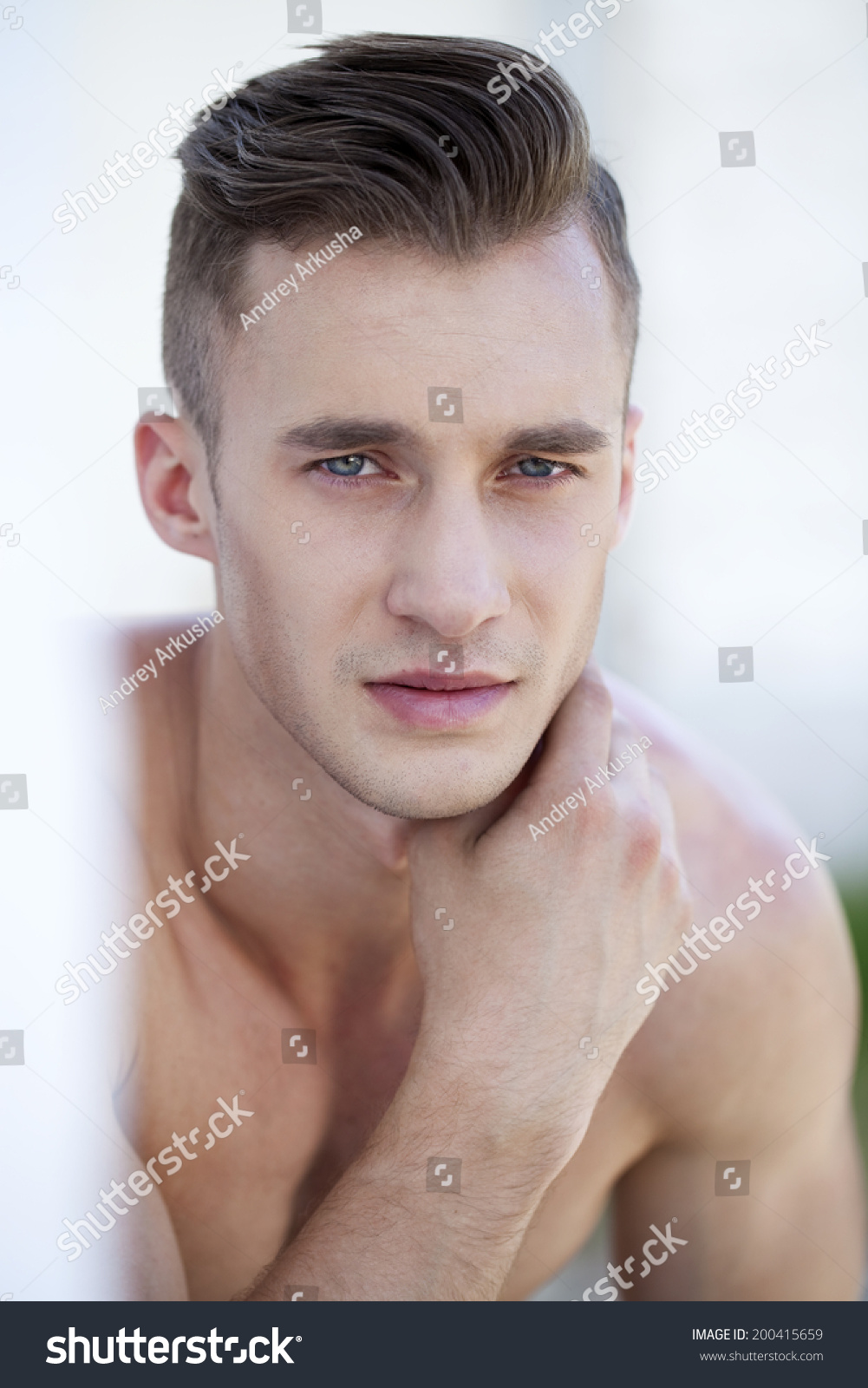 Sexy Portrait Very Muscular Shirtless Male Foto Stok 200415659 Shutterstock
