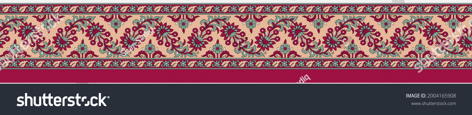 Digital Textile Design Motif Geometrical Border Stock Illustration 2004165908 Shutterstock