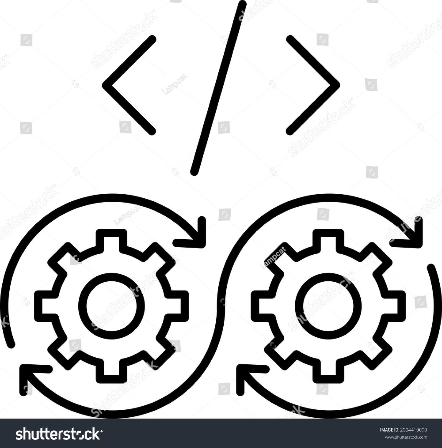 Secured Devops Line Icon Transparent Background Stock Vector (Royalty ...
