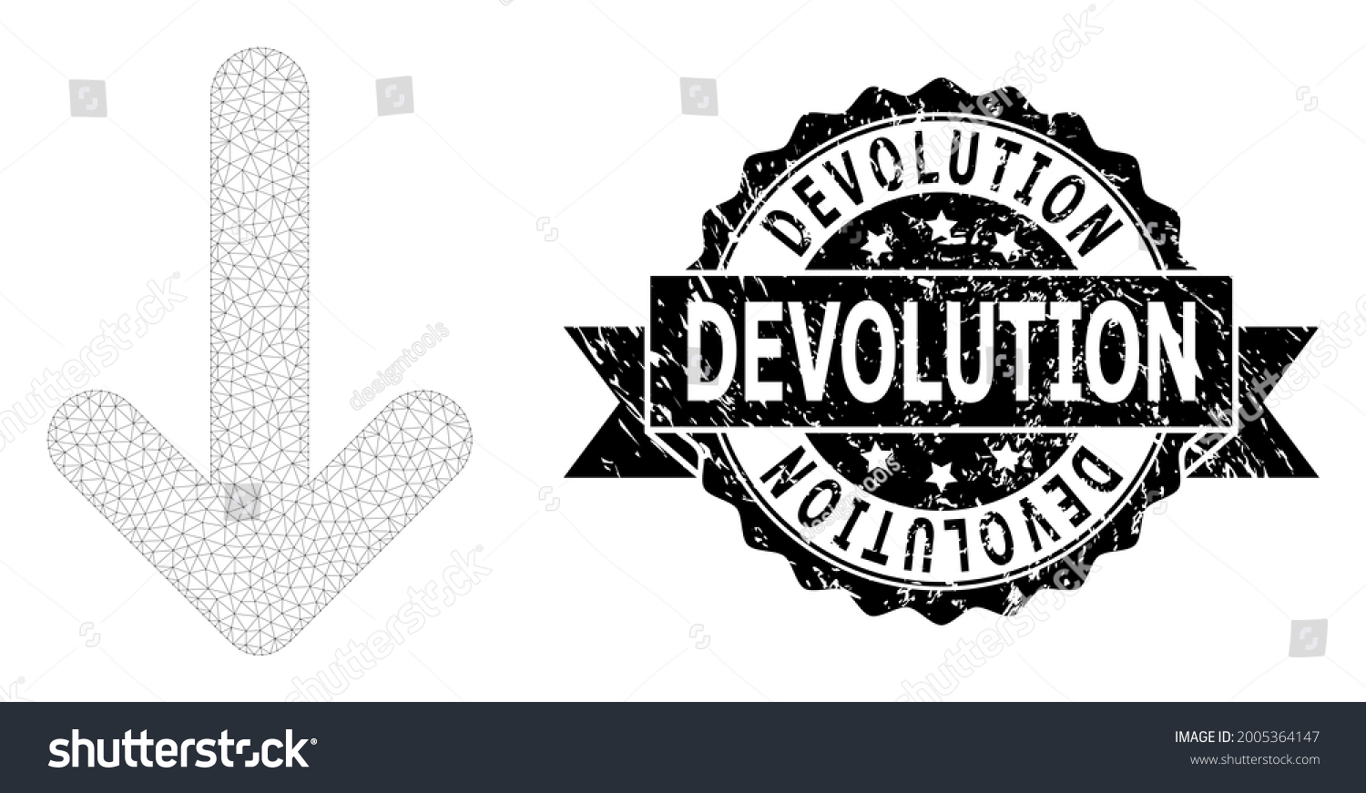 Devolution Corroded Stamp Seal Vector Down Stock Vector (Royalty Free ...