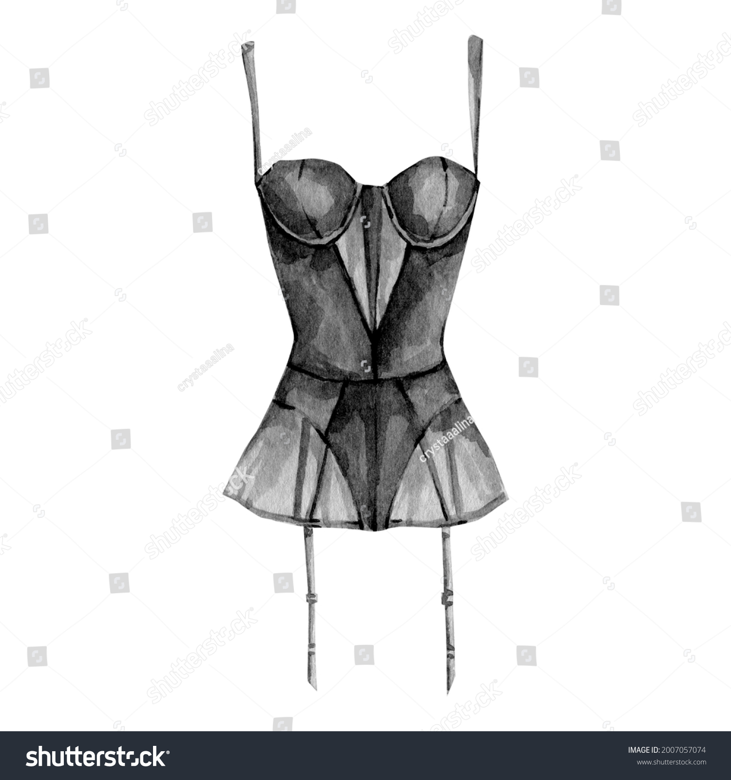 Watercolor Romantic Woman Lingerie Lace Underwear Stock Illustration 2007057074 Shutterstock