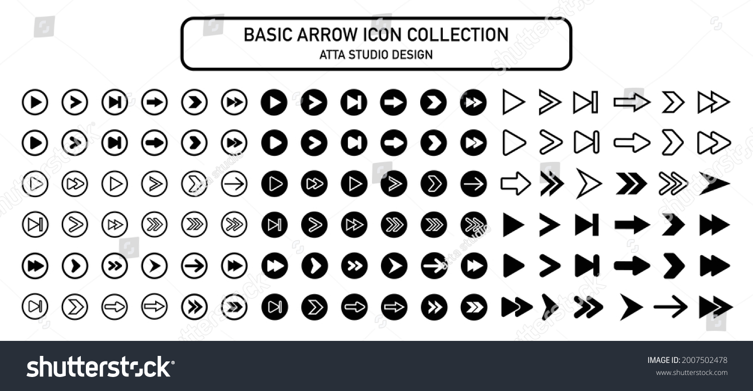 Bold Basic Arrow Icon Vector Set Stock Vector (Royalty Free) 2007502478 ...