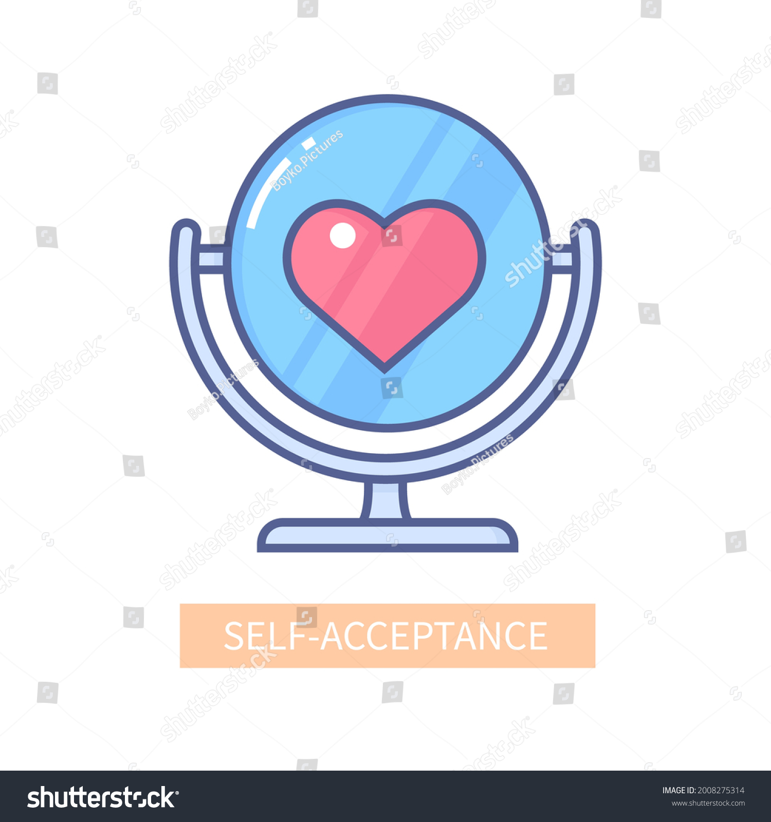 Selfacceptance Vector Line Design Single Isolated Stock Vector Royalty