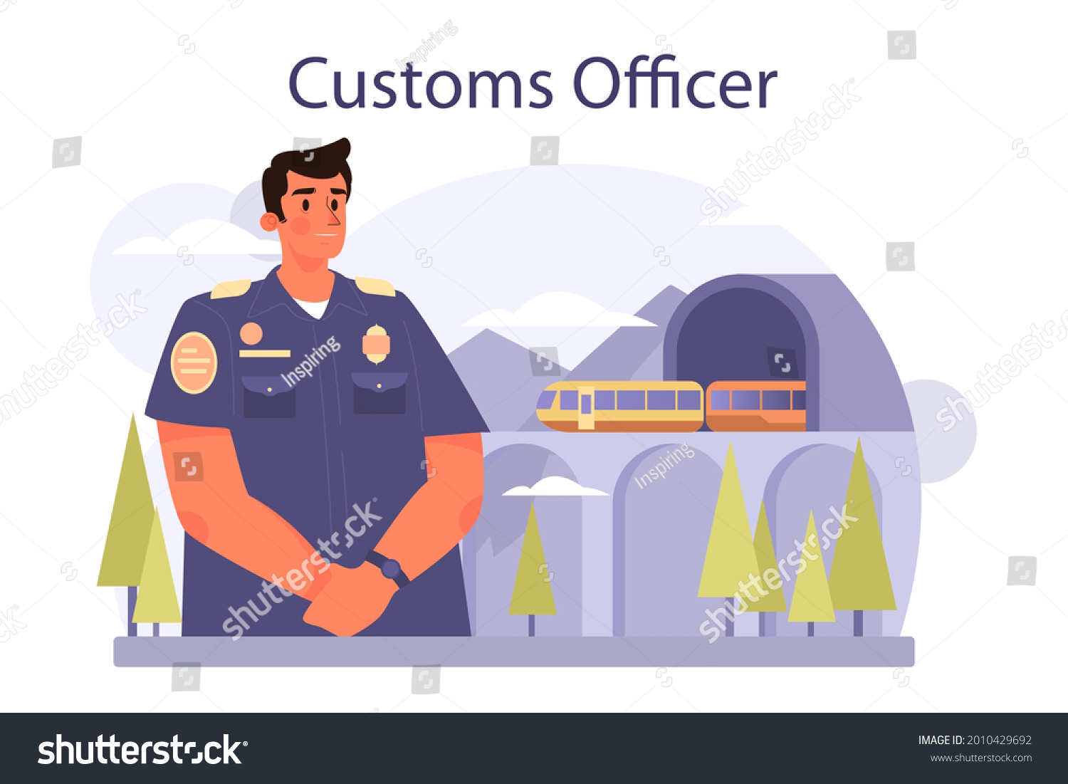 Customs Officer Concept Passport Control Airport Stock Vector (Royalty ... Customs Officer Concept Passport Control Airport Stock Vector (Royalty ...