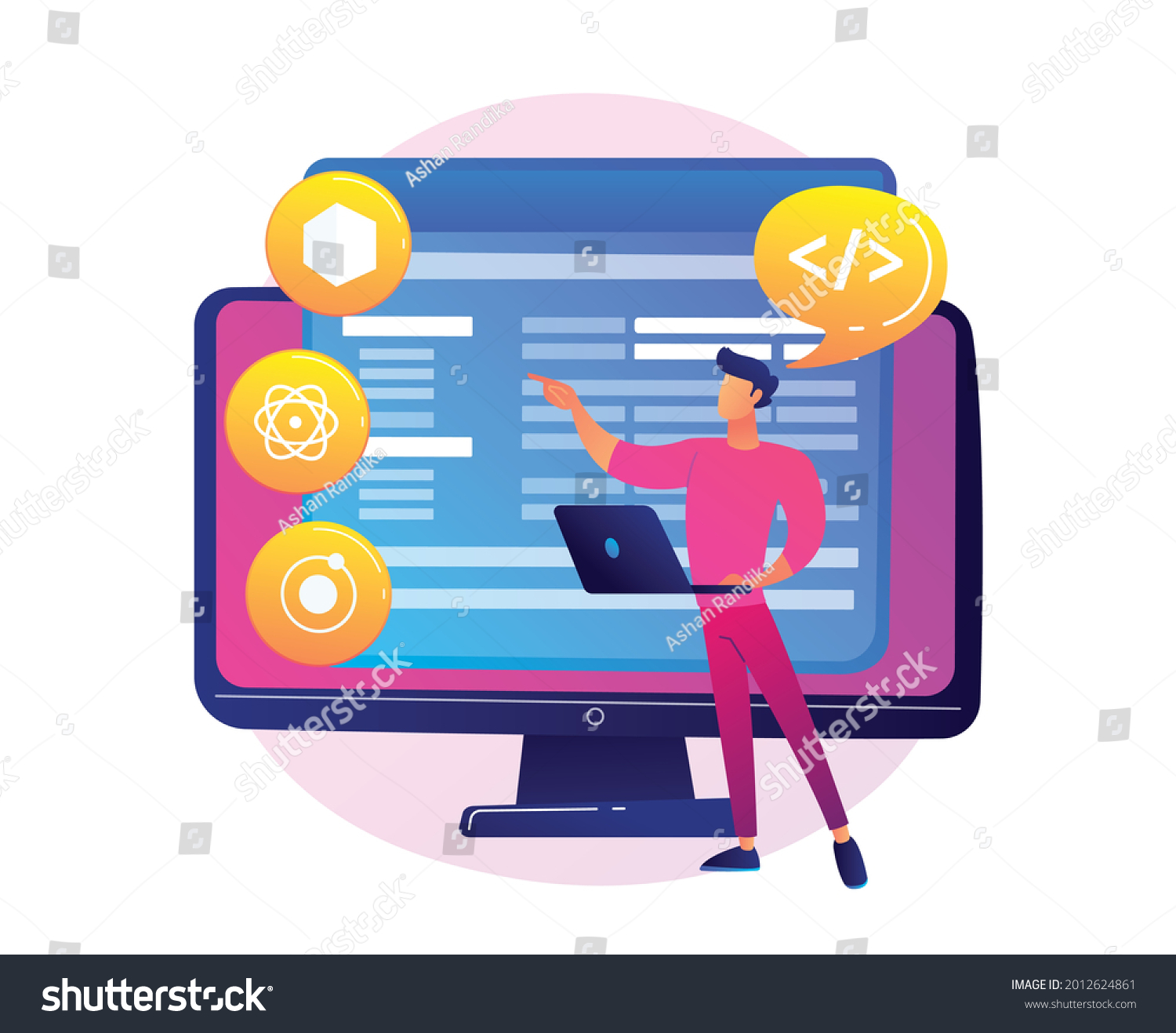 Software Engineer Concept Web Design Development Stock Vector (Royalty ...