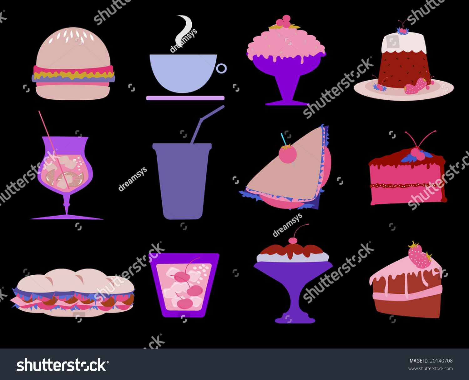 Comic Food Vector Stock Vector (Royalty Free) 20140708 | Shutterstock