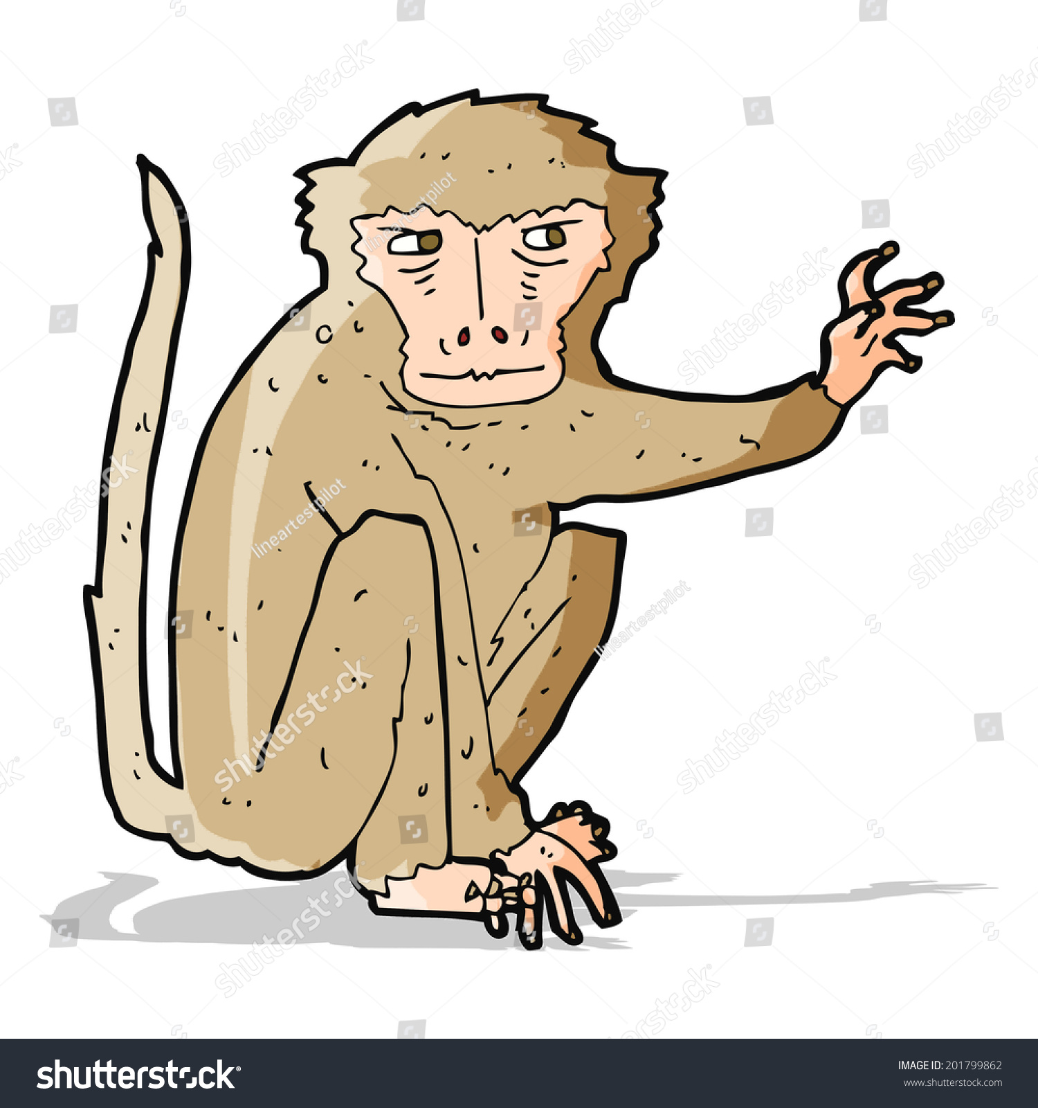 Cartoon Evil Monkey Stock Vector (Royalty Free) 201799862 | Shutterstock