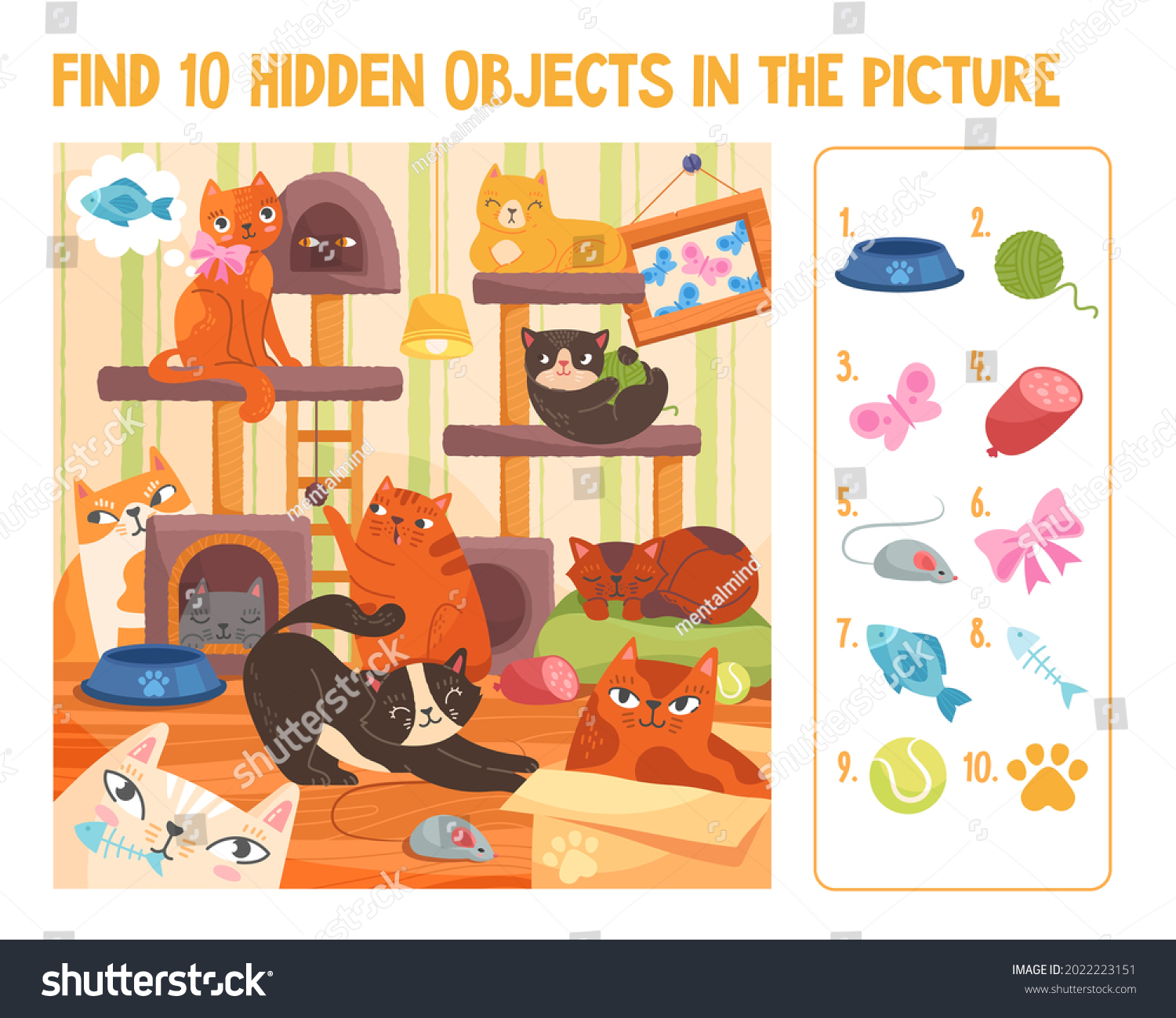Colorful Papersheet Game Find 10 Hidden Stock Vector (Royalty Free ... Colorful Papersheet Game Find 10 Hidden Stock Vector (Royalty Free ...