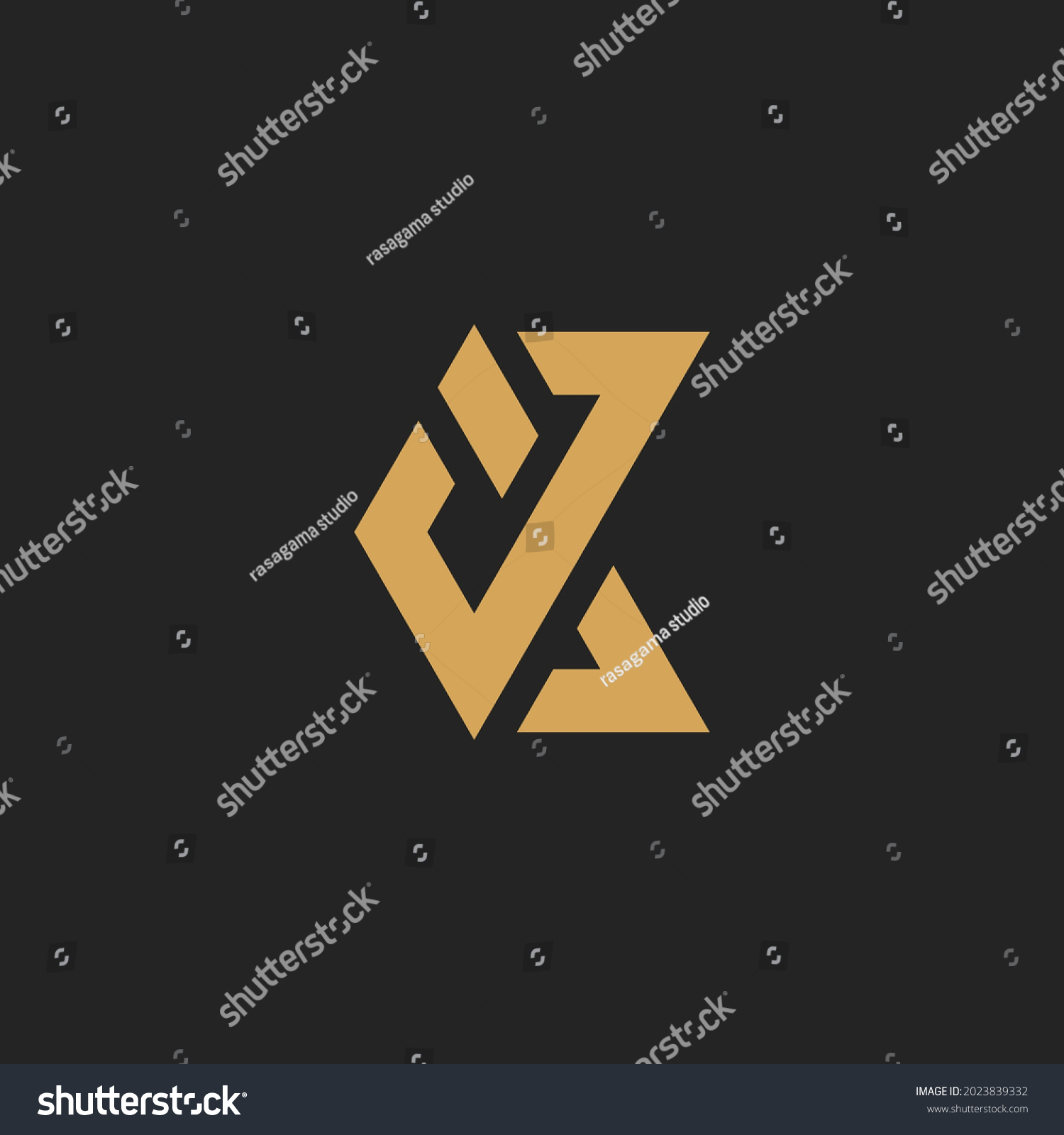 Alphabet Logo That Combines 2 Letters Stock Vector (royalty Free