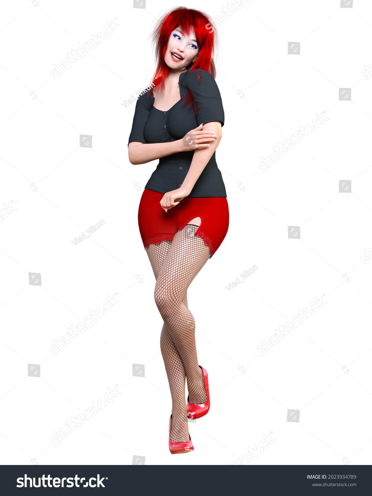 Ilustrasi Stok Sexy Japanese Secretary Mini Skirt Stockingbeautiful