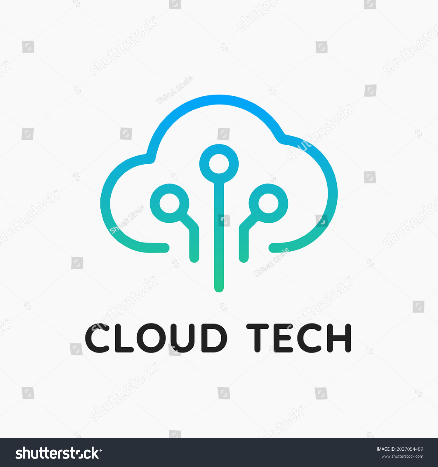 Cloud Tech Logo Vector Template Modern Stock Vector (Royalty Free ...