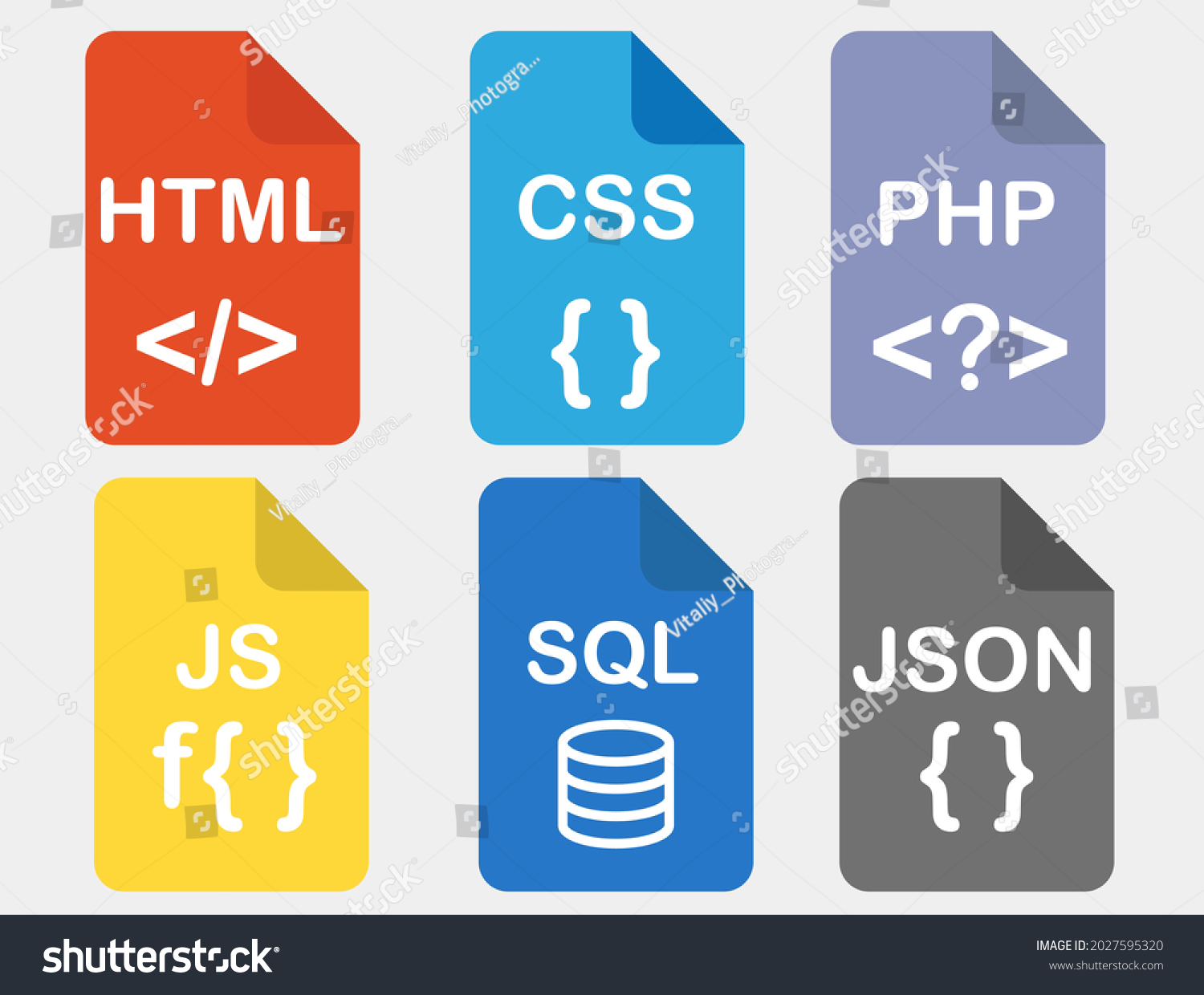 Vector Icons Web Formats Such Html Stock Vector (Royalty Free ...