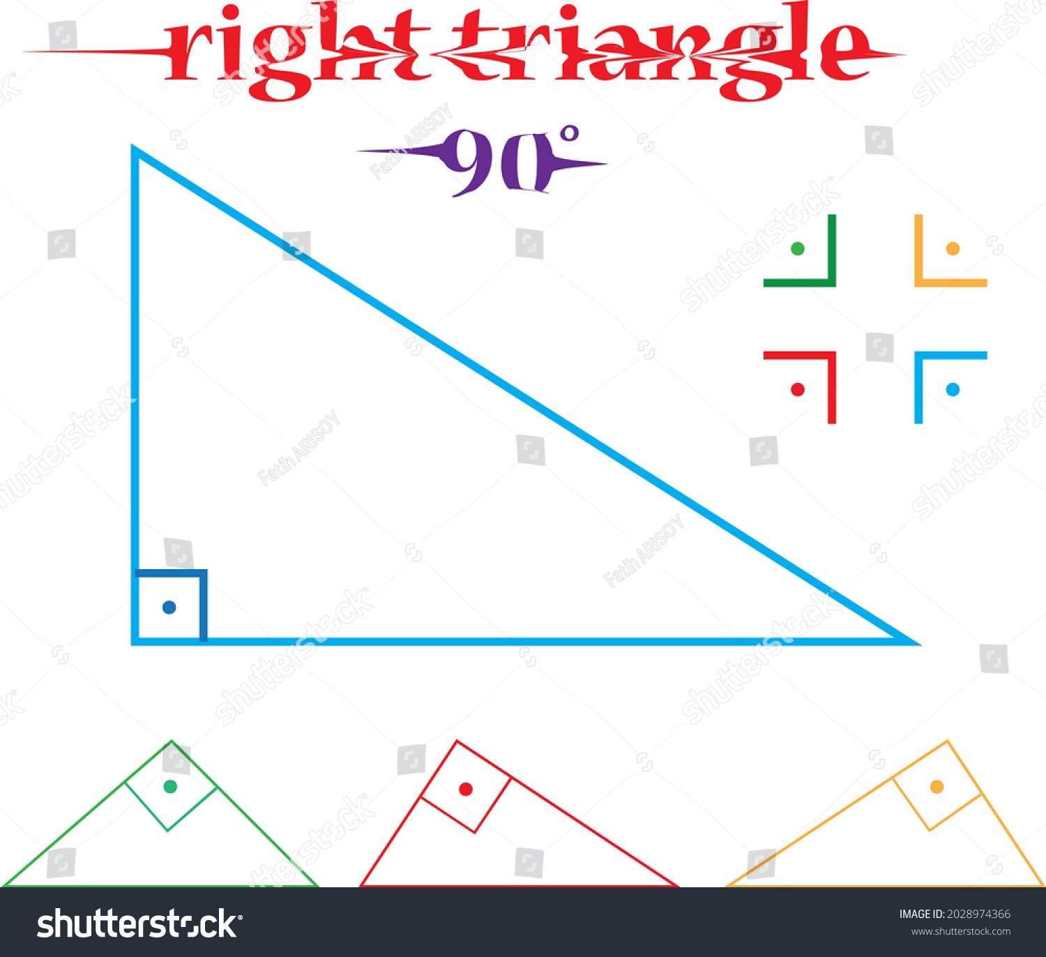 Right Triangle Symbol Variants Stock Vector (royalty Free) 2028974366