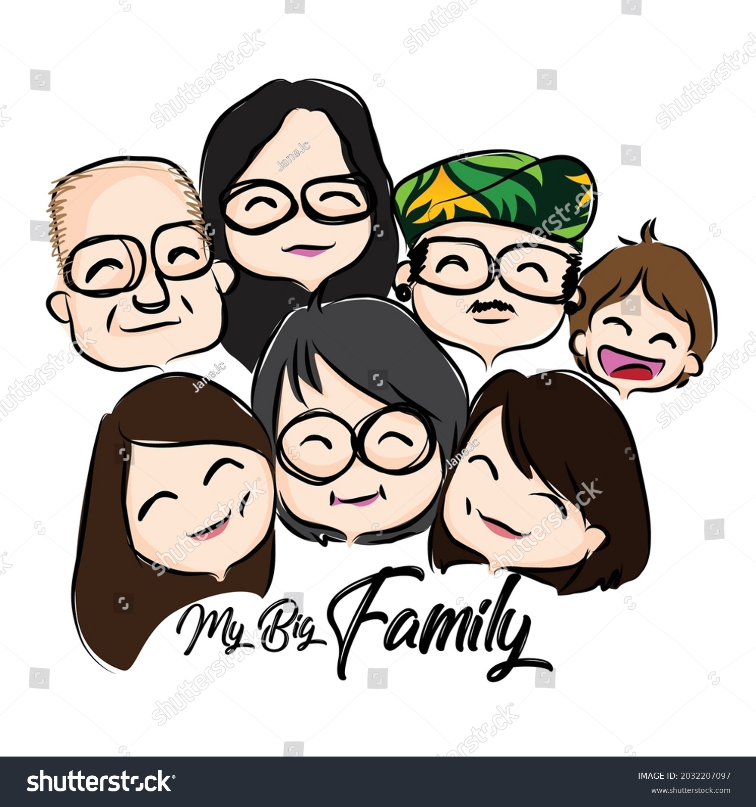 Big Happy Family Vector Cartoon Illustration Stock Vector (Royalty Free ... Big Happy Family Vector Cartoon Illustration Stock Vector (Royalty Free ...
