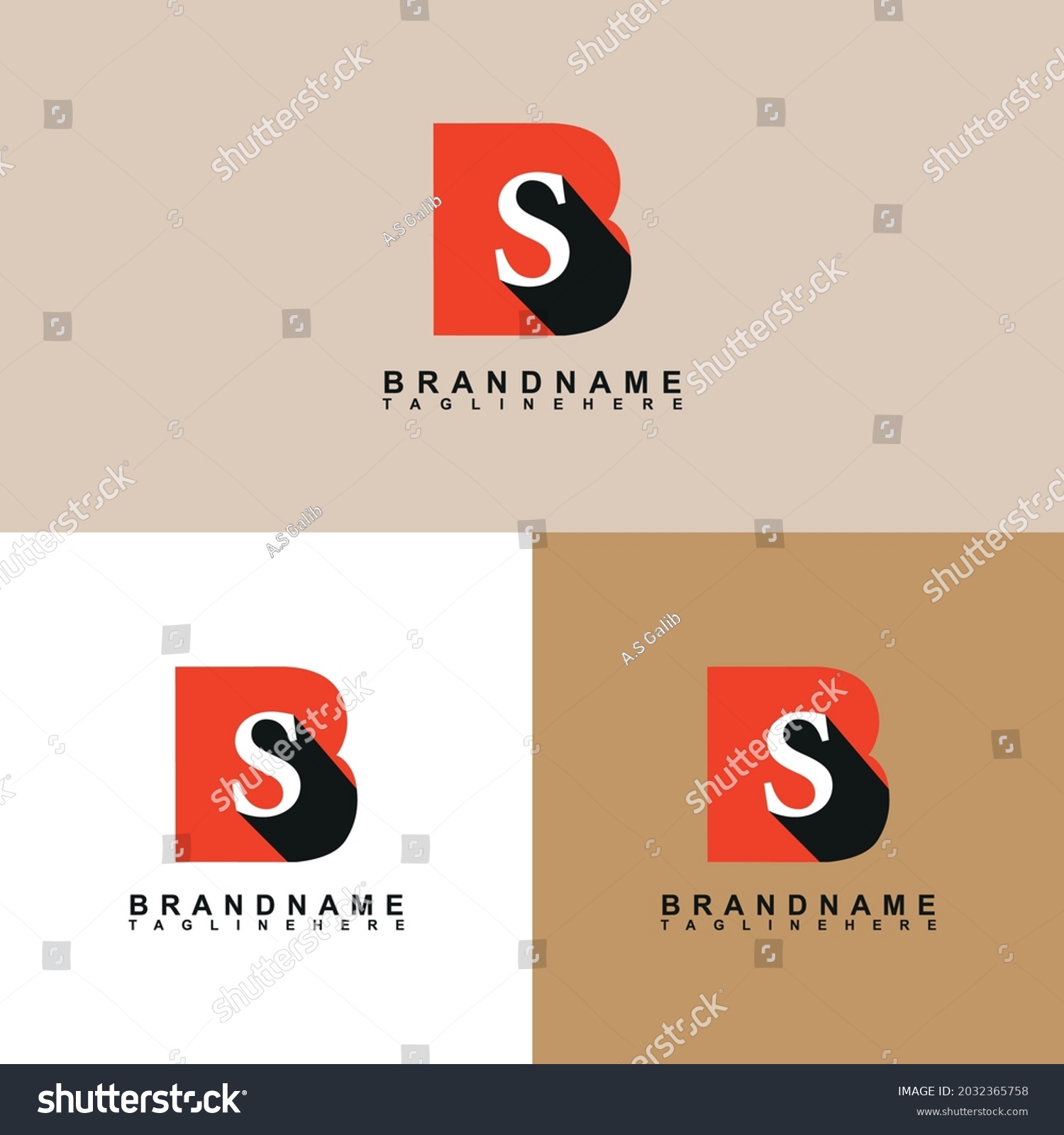 Consists Letters B S Alphabet Logo Stock Vector (Royalty Free ...