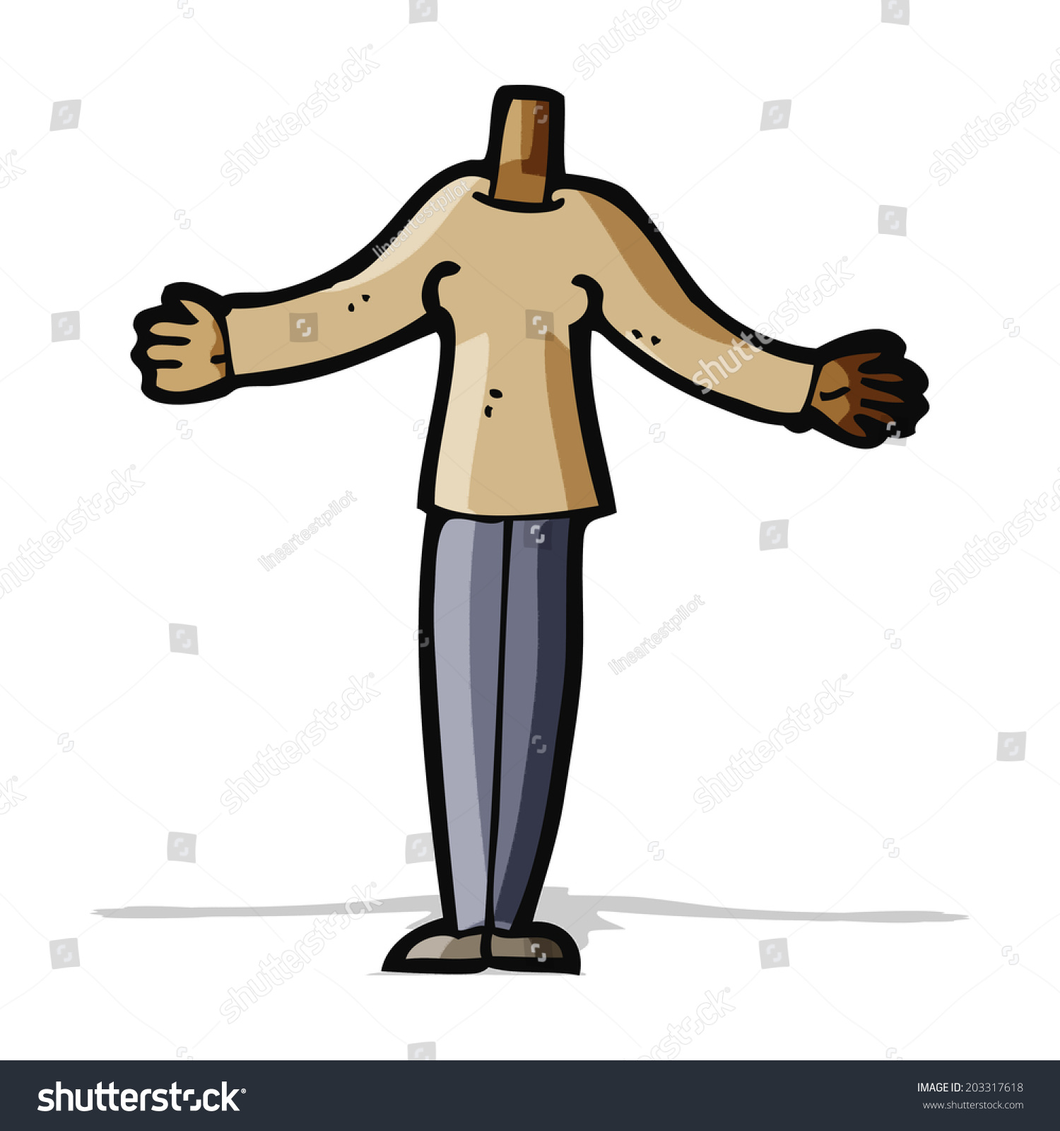 Cartoon Female Body Add Photos Mix เวกเตอร์สต็อก ปลอดค่าลิขสิทธิ์