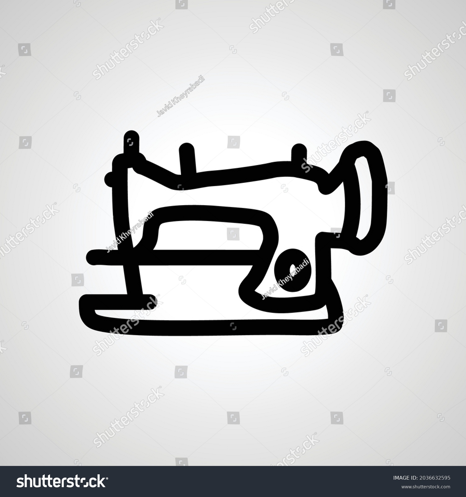 Sewing Machine Vector Line Icon Sewing Stock Vector Royalty Free