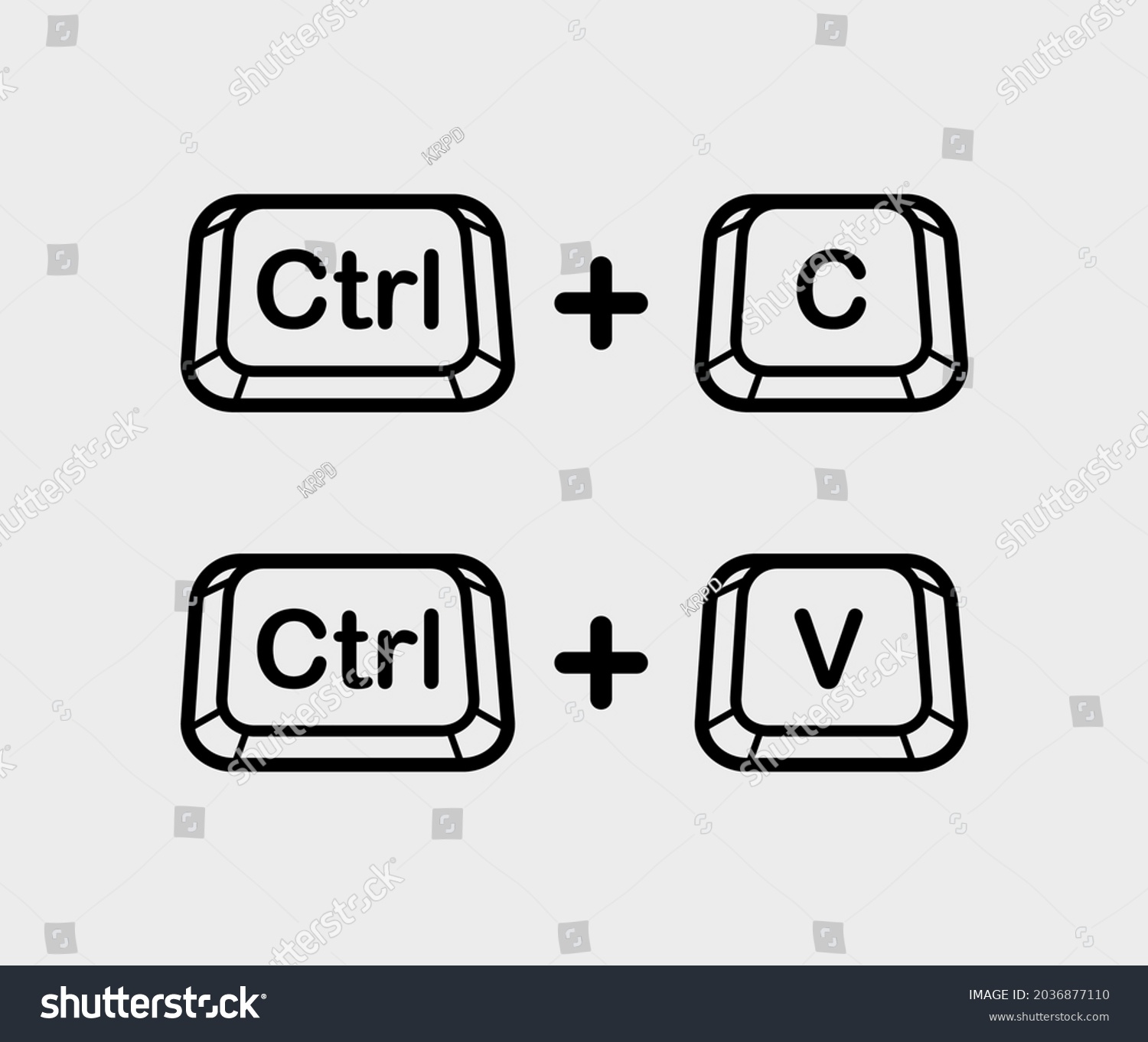 Ilustración vectorial de Ctrl C, Ctrl: vector de stock (libre de ...