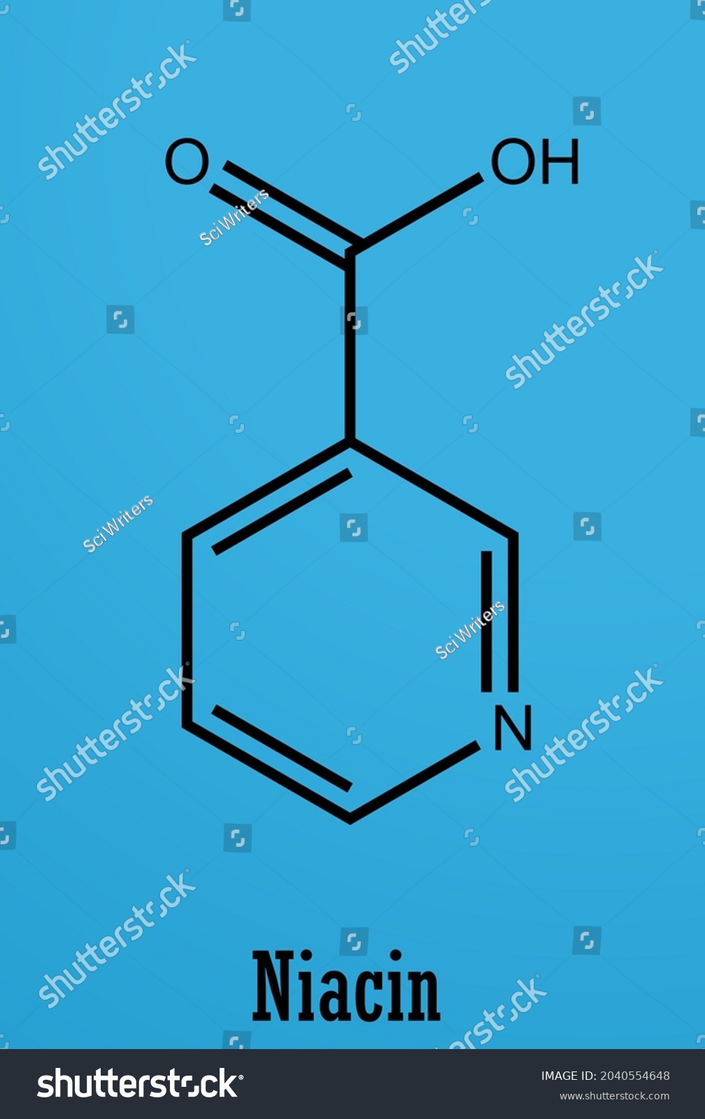 Niacin Known Nicotinic Acid Organic Compound Stock Illustration ... Niacin Known Nicotinic Acid Organic Compound Stock Illustration ...