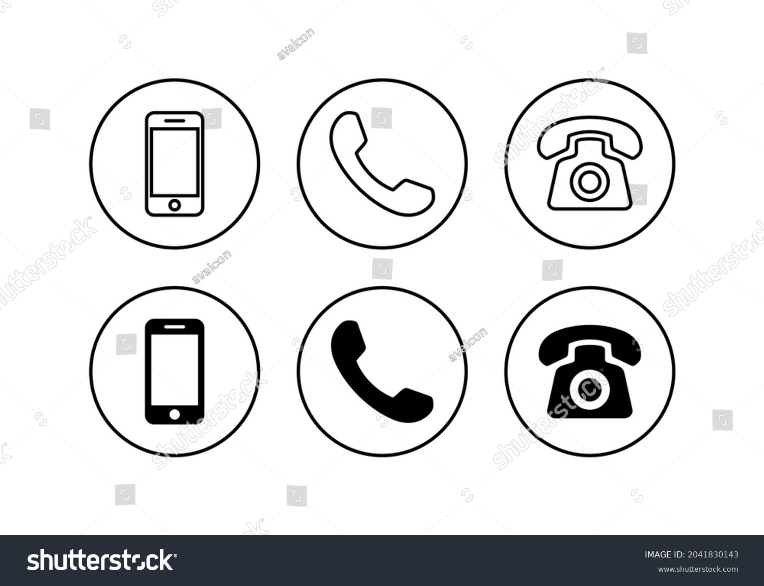 Phone Icons Set Call Sign Symbol Stock Vector (Royalty Free) 2041830143 ... Phone Icons Set Call Sign Symbol Stock Vector (Royalty Free) 2041830143 ...