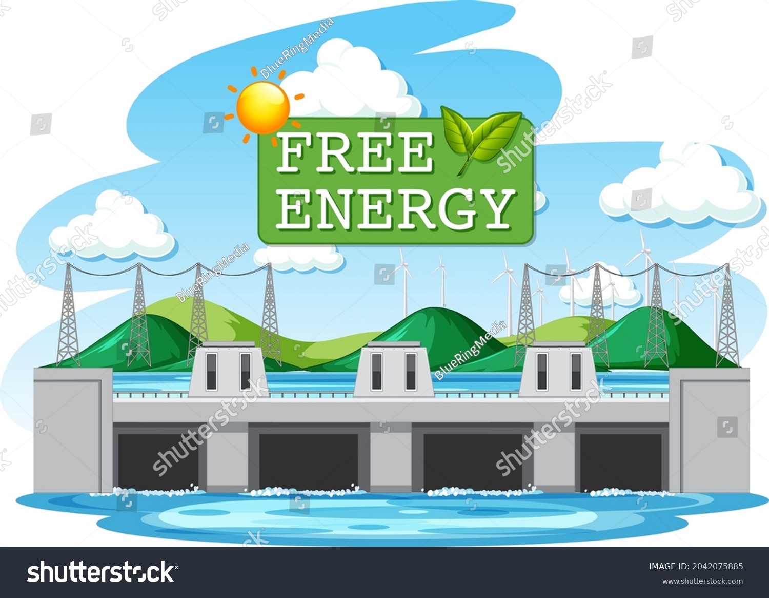 Hydro Power Plants Generate Electricity Free 库存矢量图(免版税)2042075885 ... Hydro Power Plants Generate Electricity Free 库存矢量图(免版税)2042075885 ...