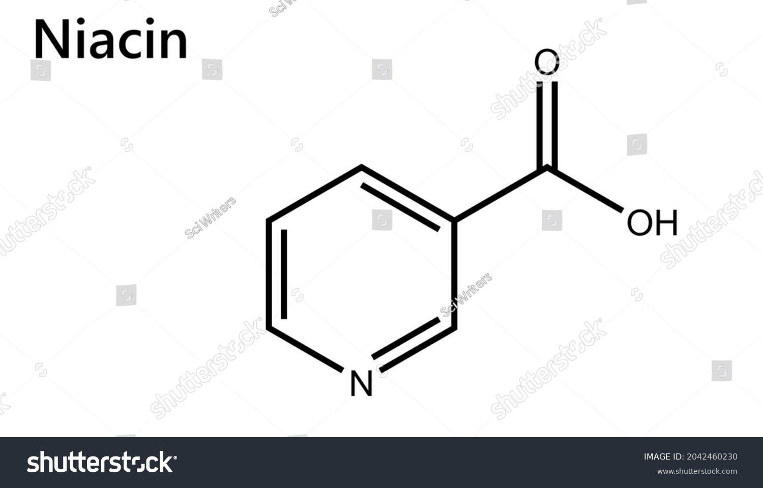 Niacin Known Nicotinic Acid Organic Compound Stock Illustration ... Niacin Known Nicotinic Acid Organic Compound Stock Illustration ...